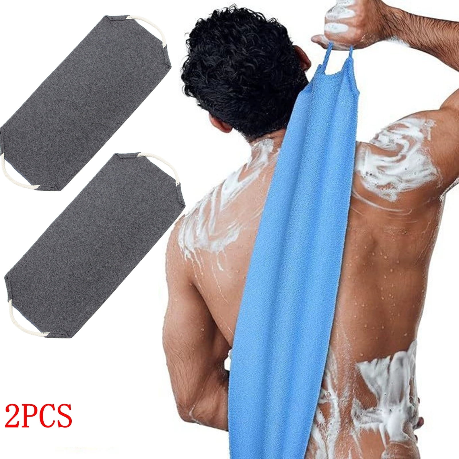 Fmxomd Back Scrubber for Shower,2 Pack Stretchable Nylon Exfoliating ...