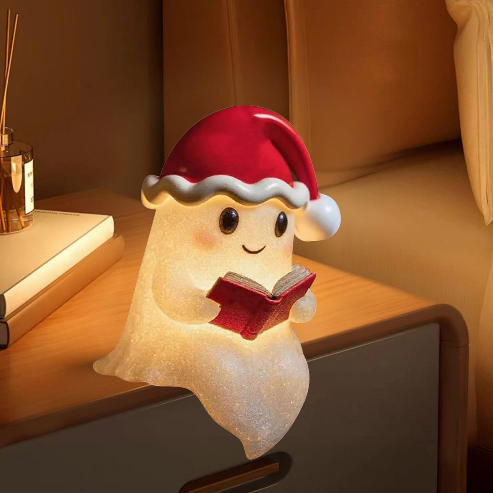 Fmxomd Cute Ghost Reading Book Lamp, Christmas Ghost Night Light, Light ...