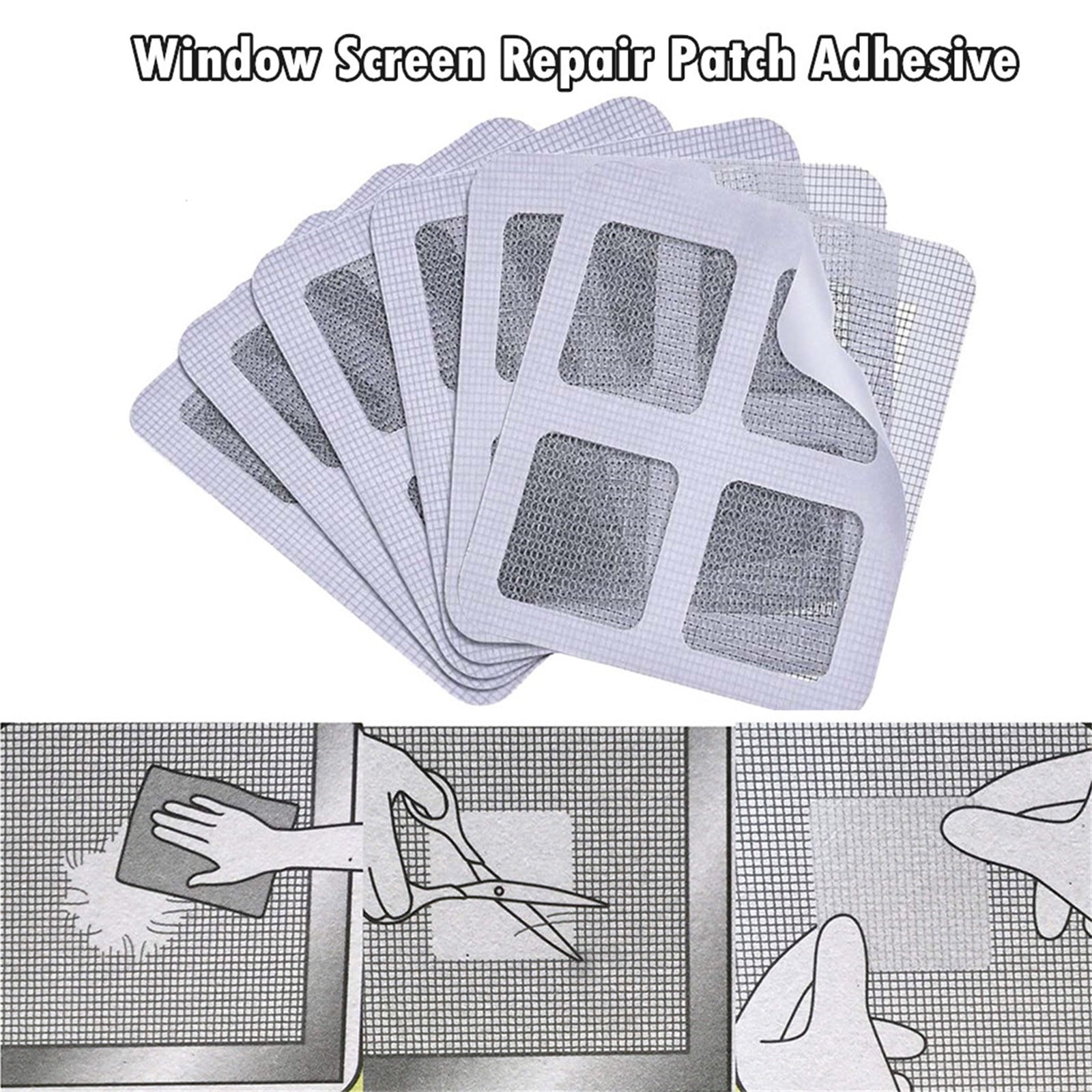 Fmxomd Door Window Screen Repair 12PCS, 12PCS Fiberglass Mesh Covered ...