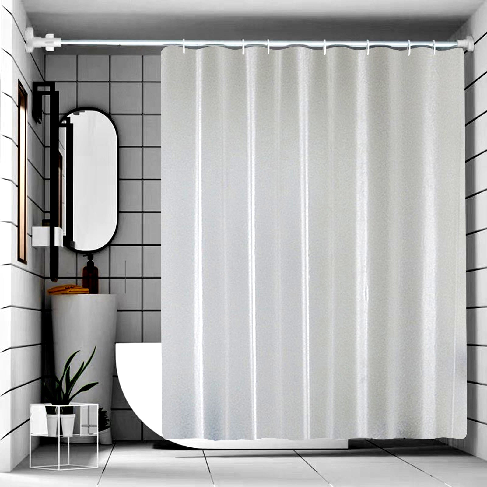 Fmxomd EVA Clear Thin Shower Curtain Liner, 71x71 Inch Lightweight ...