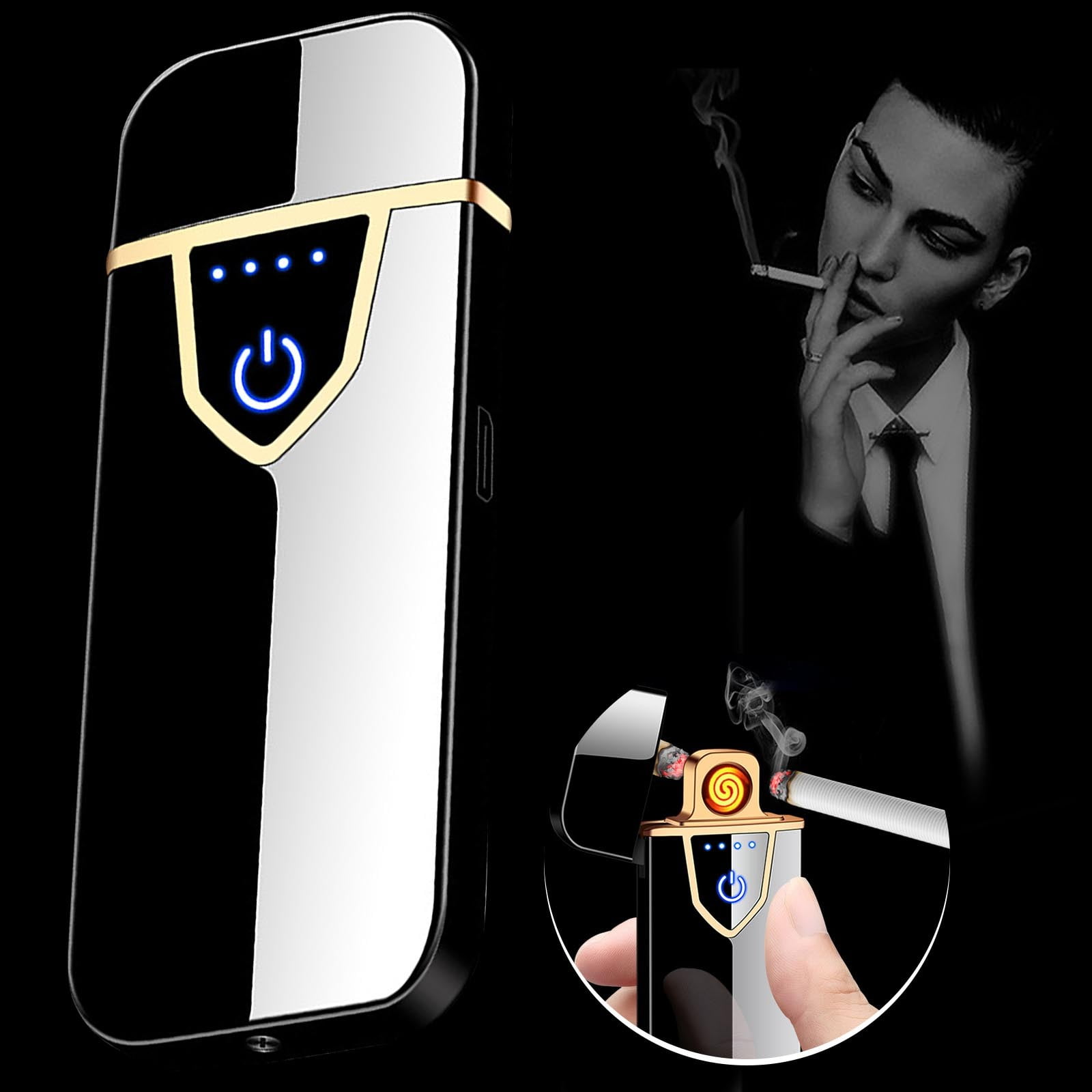 Fmxomd Electronic Lighter, Electric Lighter Windproof USB Rechargeable ...