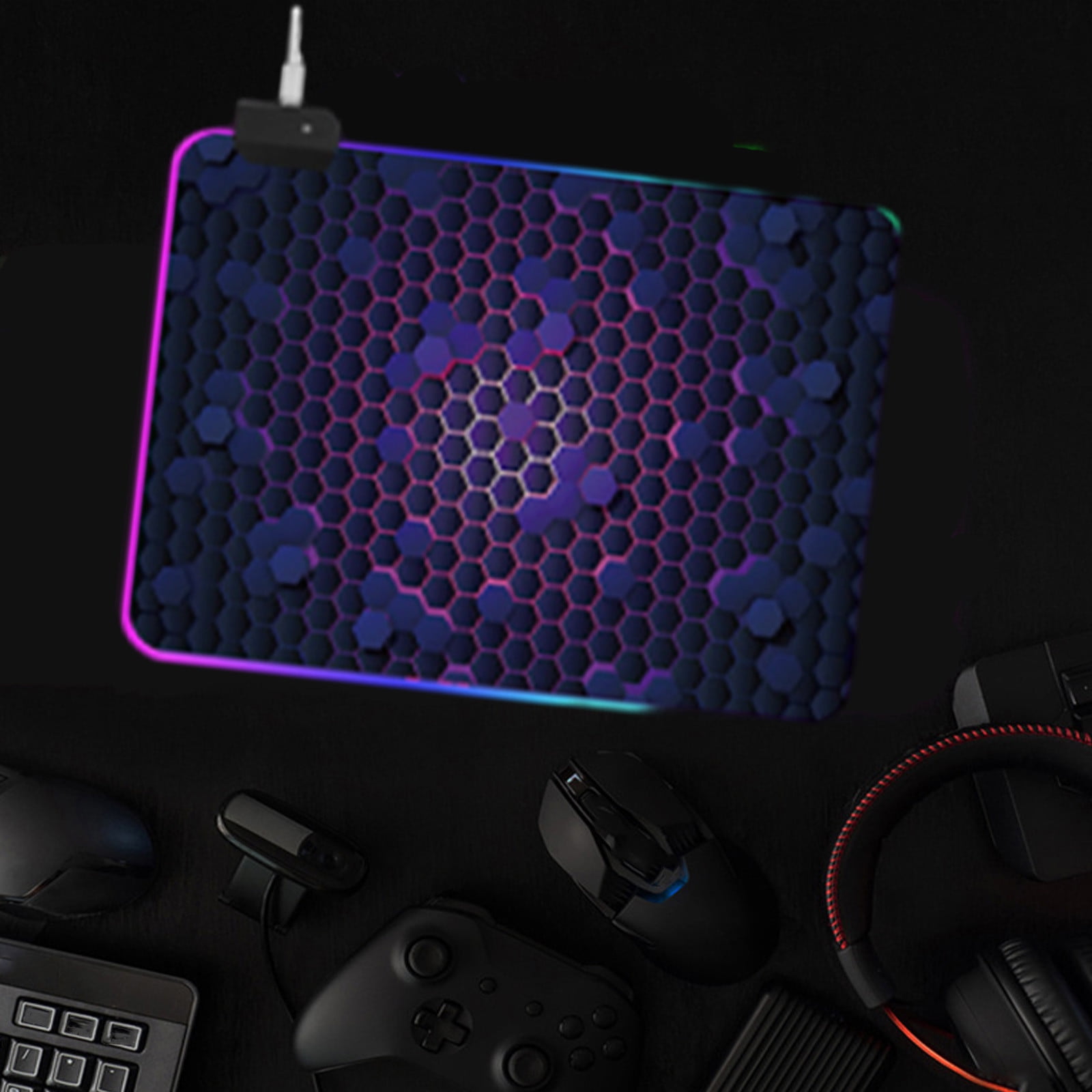 Fmxomd Illuminated Mouse Pad Gaming Gaming Led Phantom Computer Pad Rgb ...
