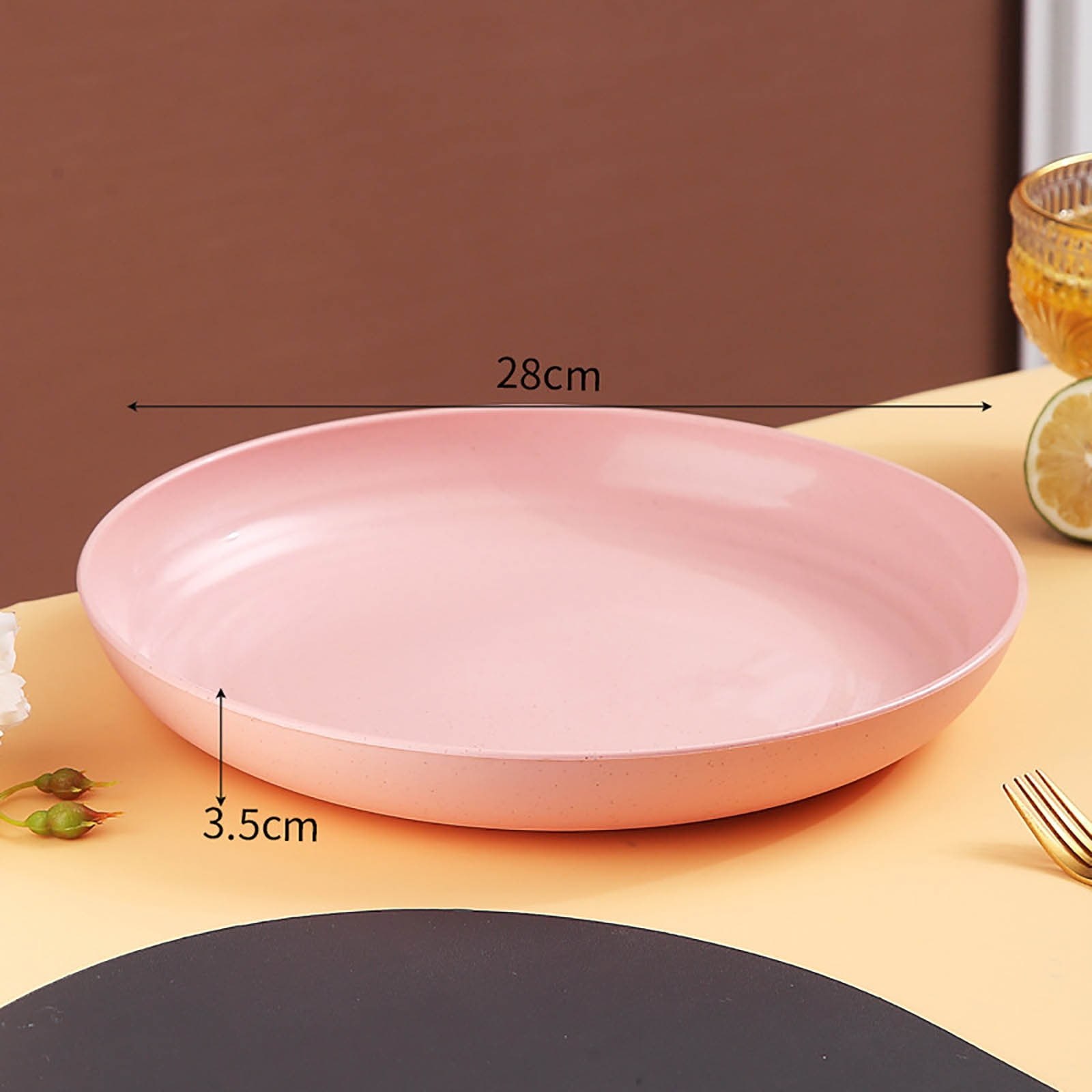 Fmxomd Large Household Vegetable Plates – Anti-Fall Round Plates, Snack ...