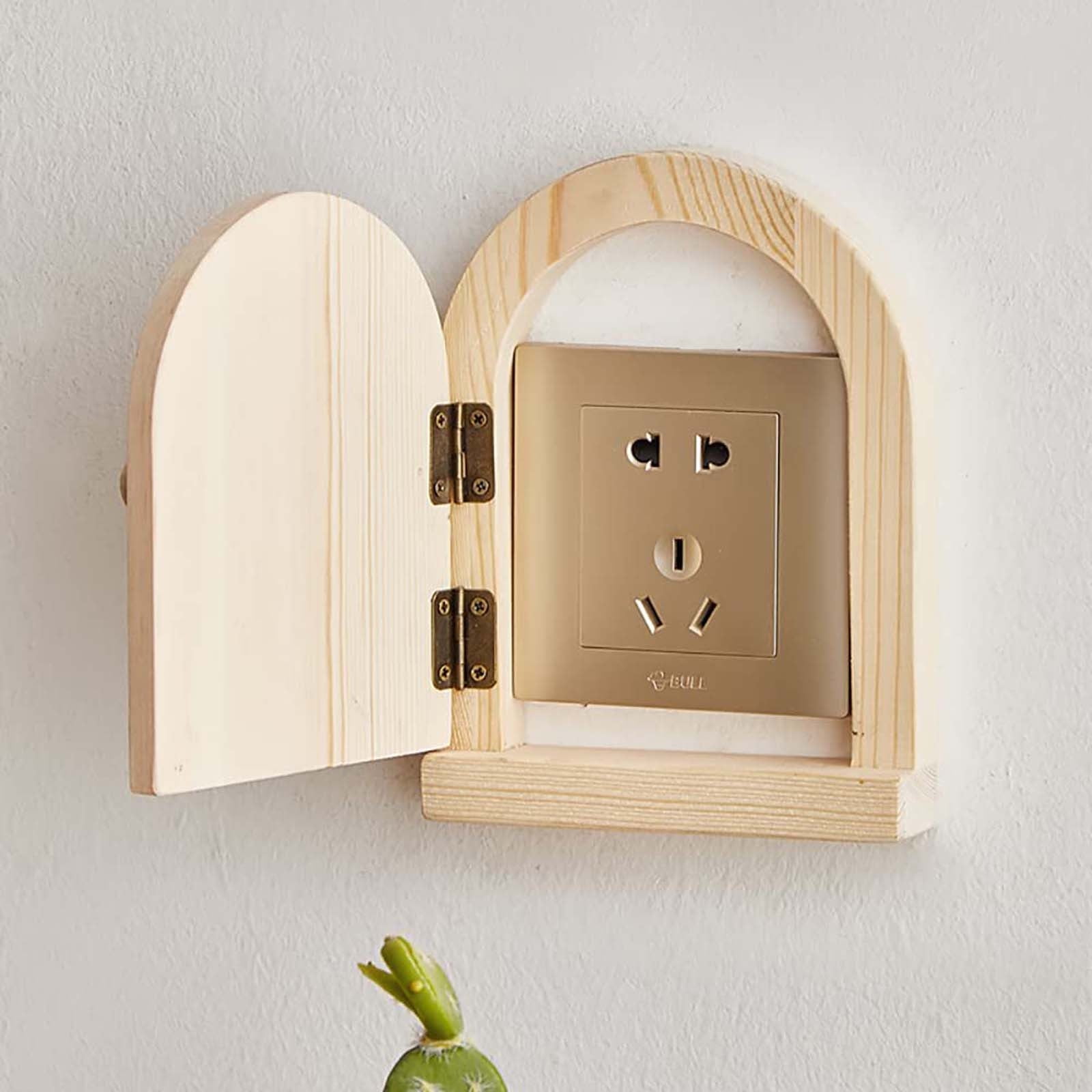 Fmxomd Self-Adhesive Outlet Cover – Creative Wooden Cover that Conceals ...