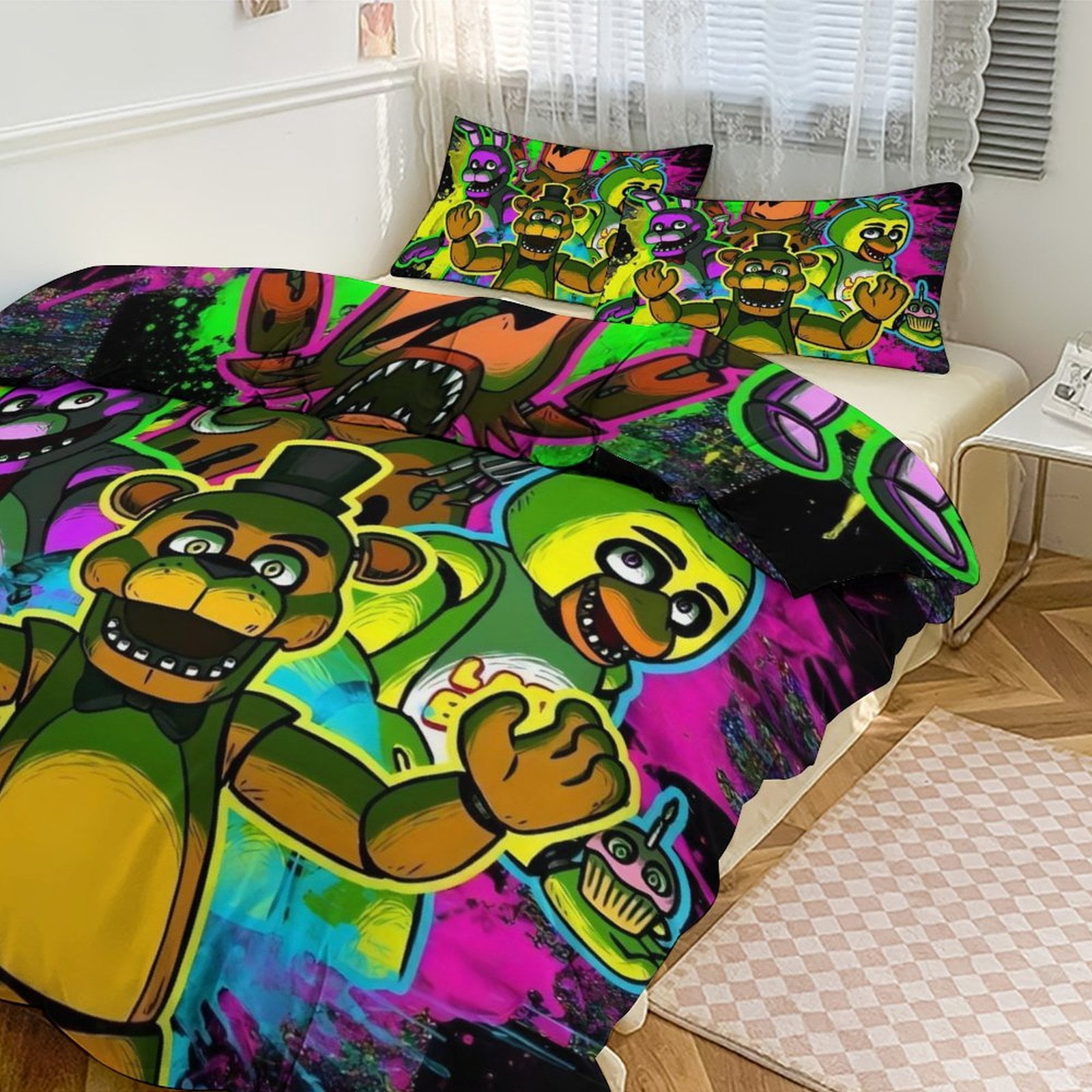 Fnaf 3-piece Queen bedding set, soft and skin-friendly for girls ...