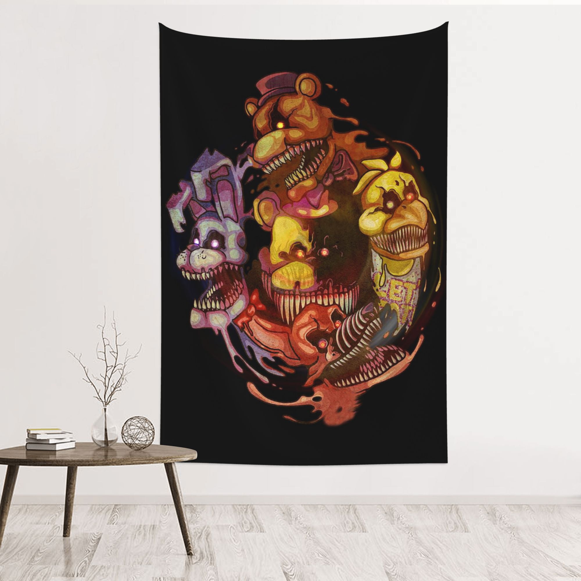 Fnaf Chica Tapestry 60*40 Inch Decor Wall Hanging Art Tapestries Mural ...