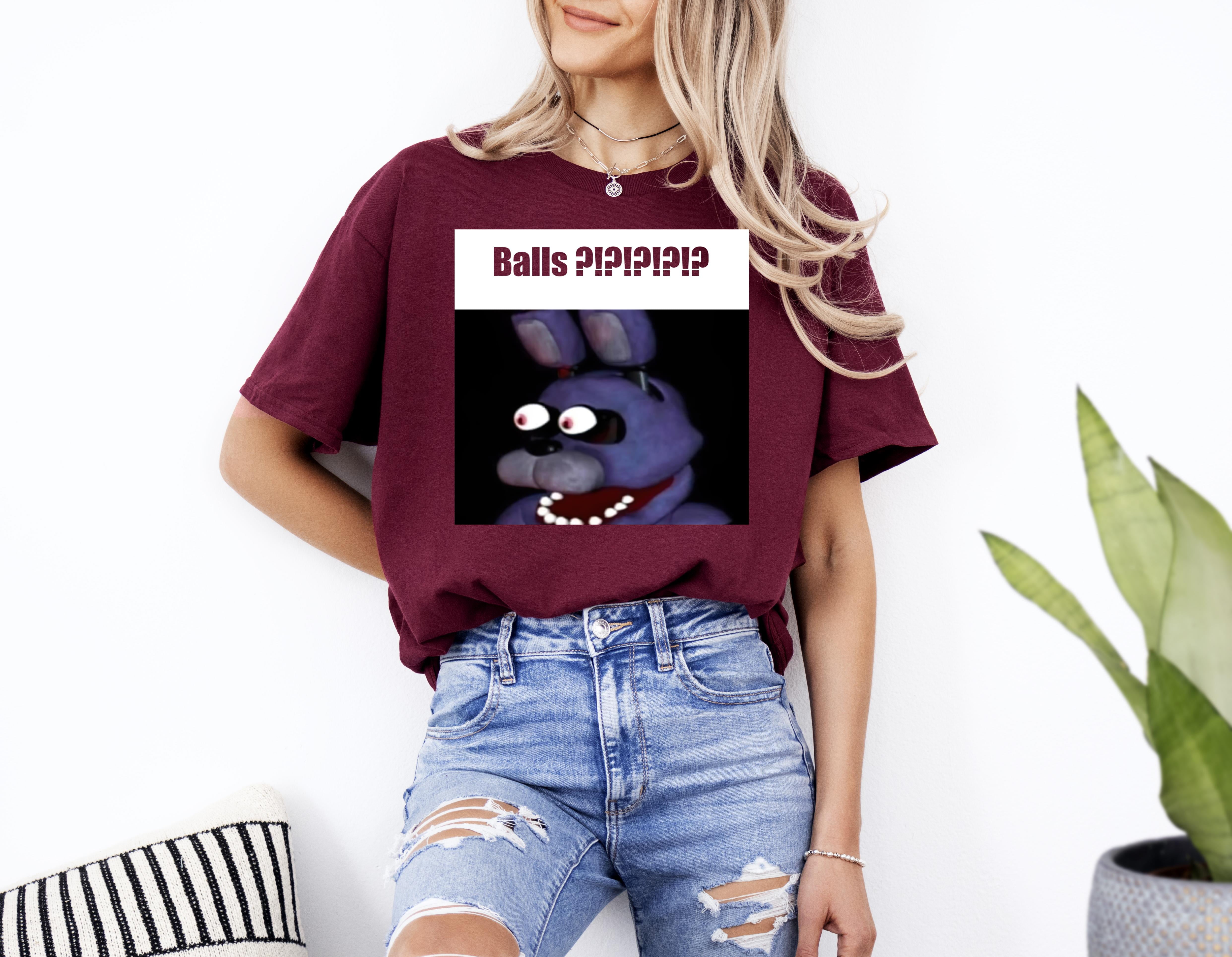 Fnaf Shirt Bonny Balls Freddy Fazbear Fnaf Five Nights At Freddys Meme ...