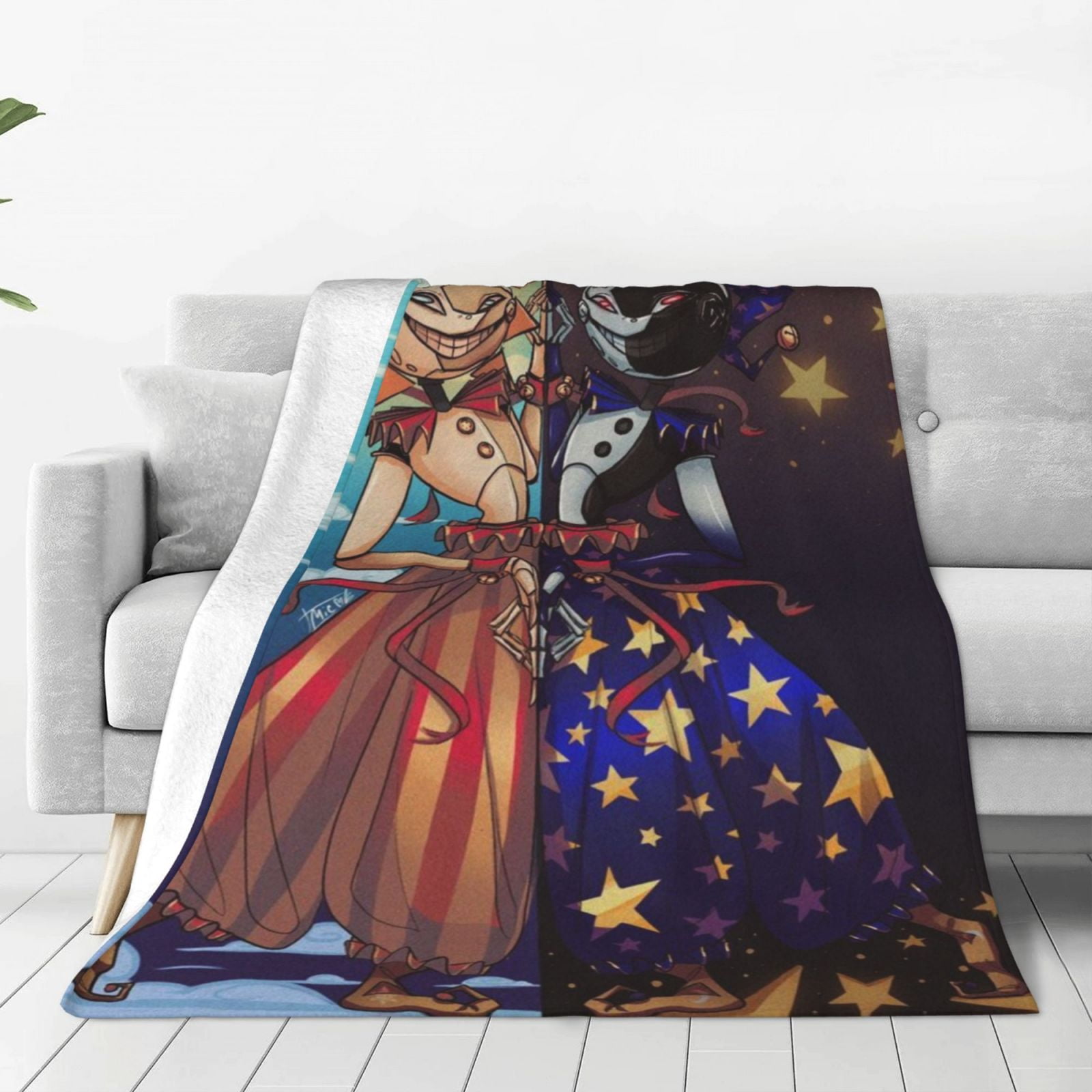 Fnaf Sundrop And Moondrop Throw Blanket Couch Bed Sofa Soft Lightweight ...