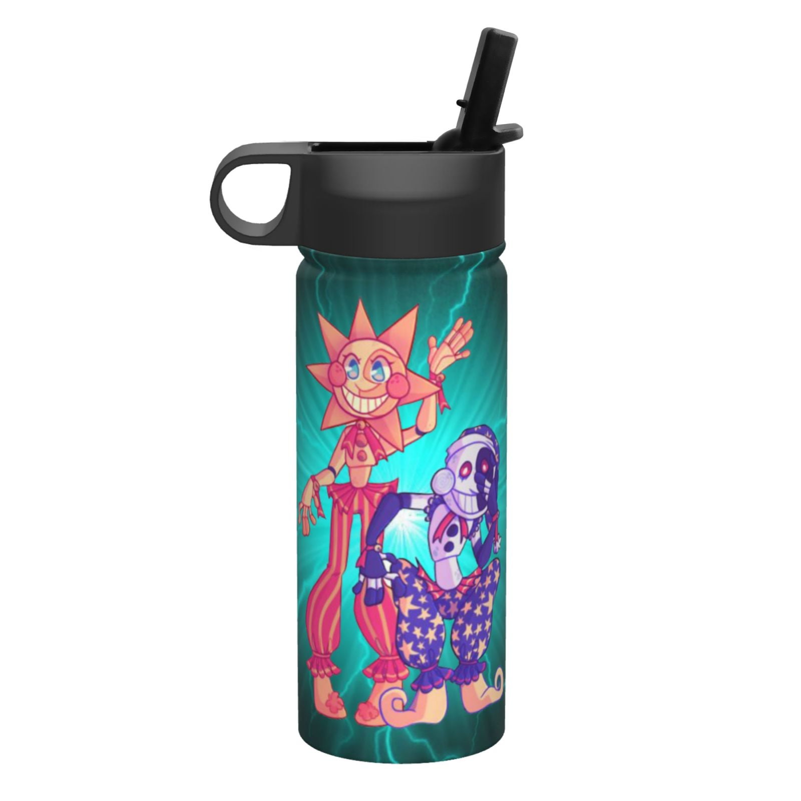 Fnaf Sundrop And Moondrop Kids Insulated Water Bottle With Straw - 18 ...