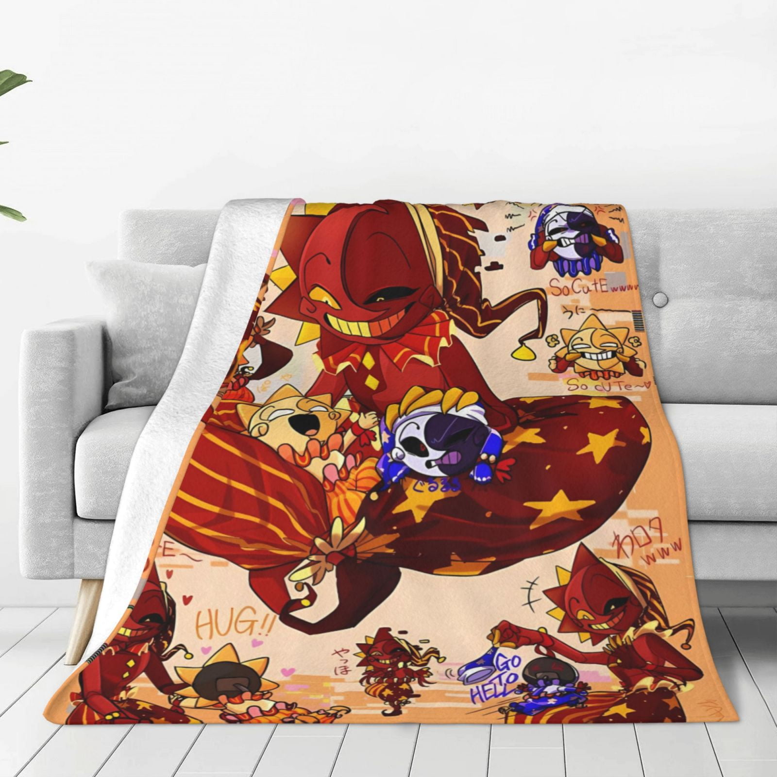 Fnaf Sundrop And Moondrop Throw Blanket Couch Bed Sofa Soft Lightweight ...