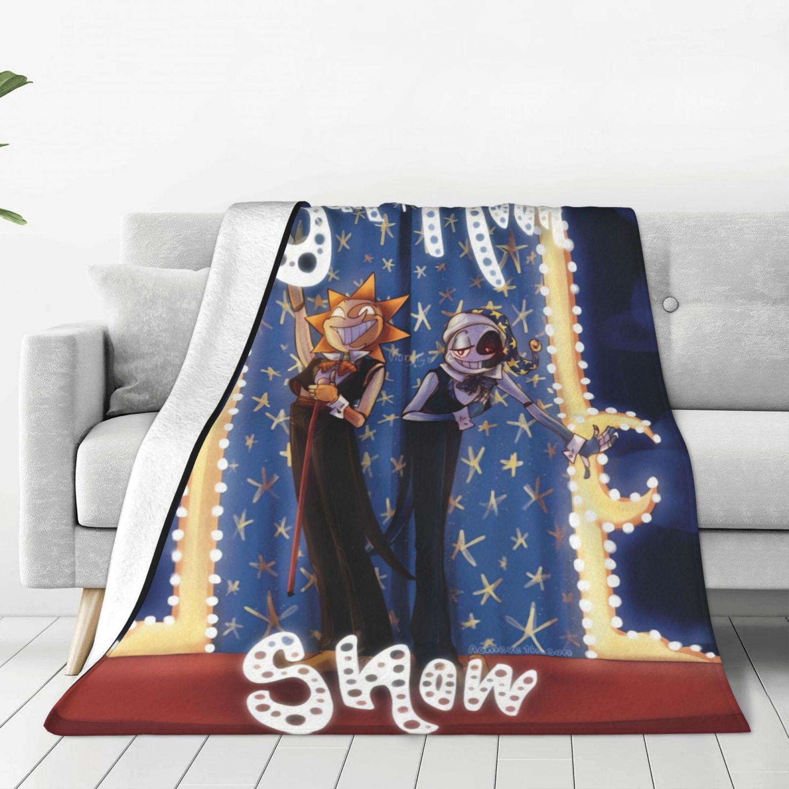 Fnaf Sundrop And Moondrop Throw Blanket Couch Bed Sofa Soft Lightweight ...