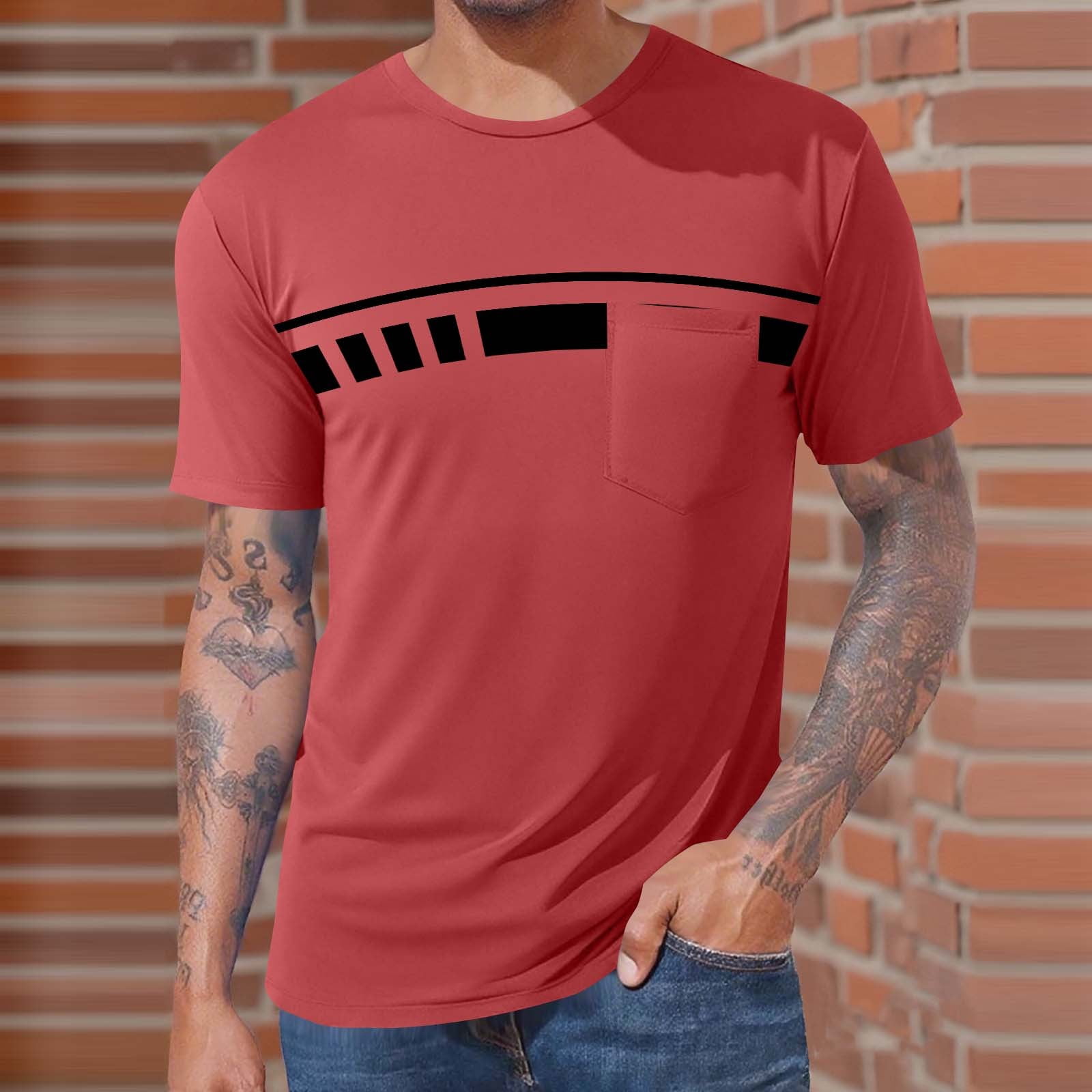 Fnnxeal Big & Tall Men's 4XL T-Shirt - Crew Neck Short Sleeve, Stretchy ...