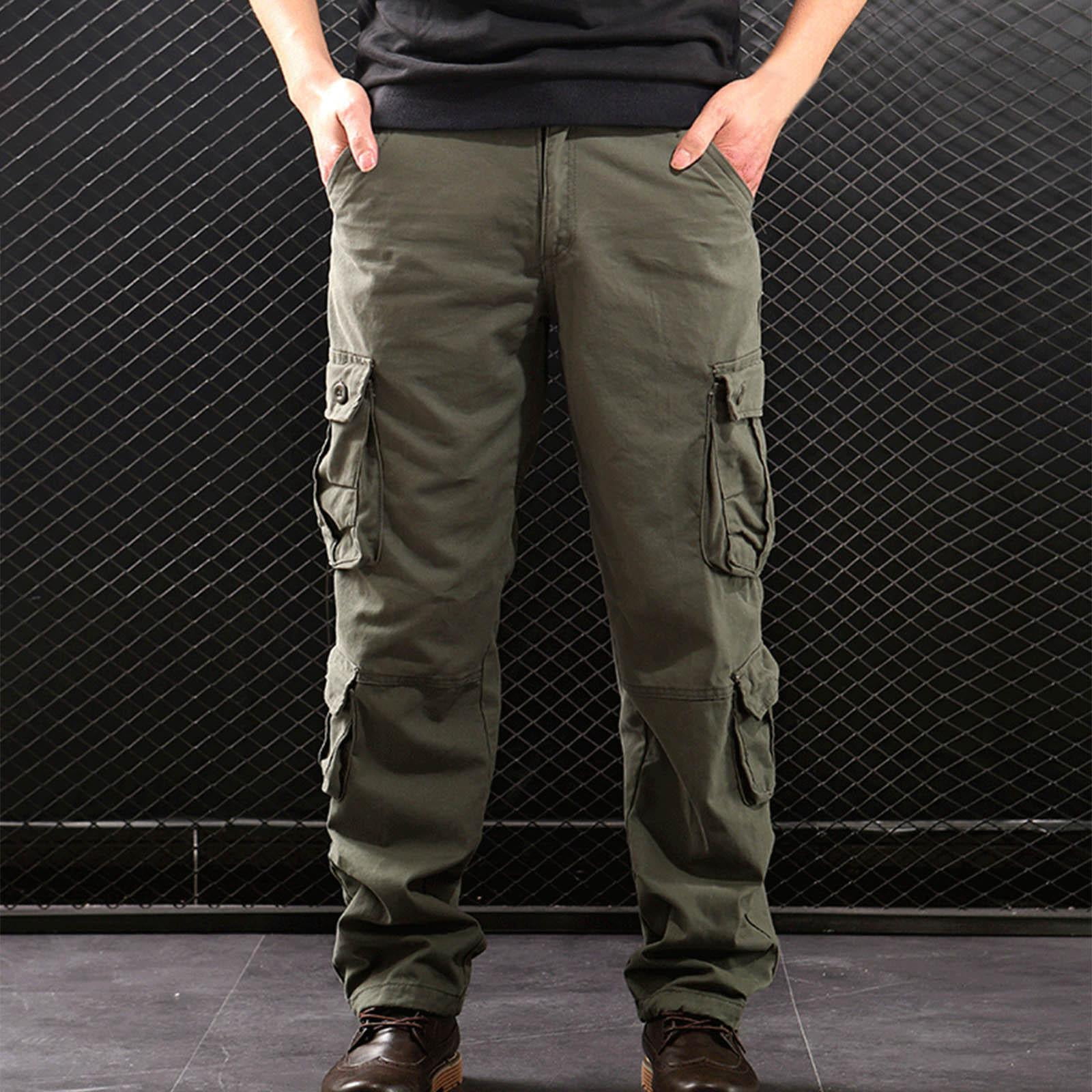 Fnnxeal Fleece Tactical Softshell Cargo Pants for Men Multi Pockets ...