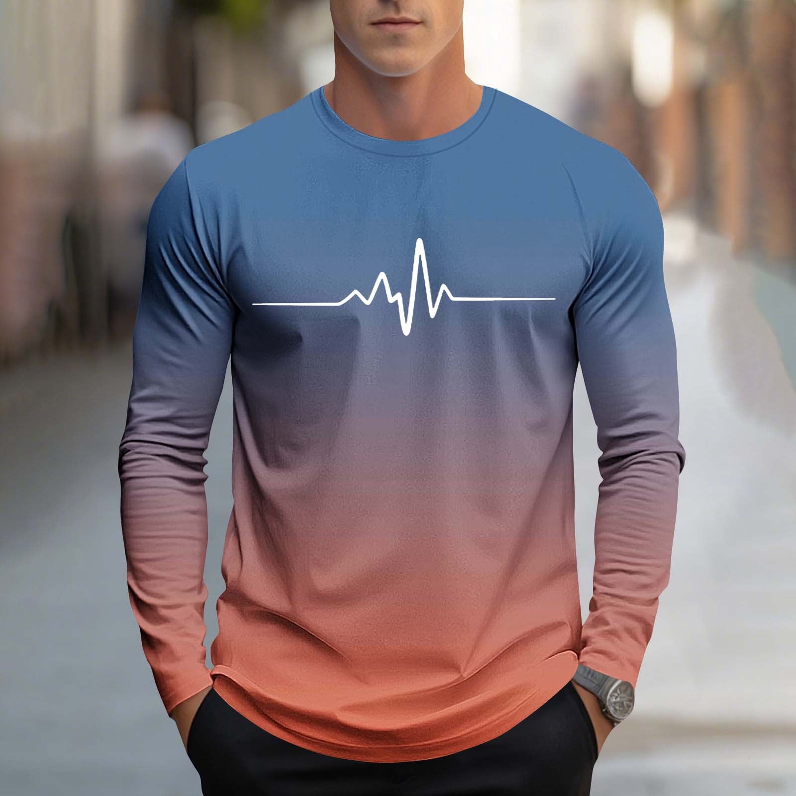 Fnnxeal Mens Graphic Shirts, Long Sleeve Fall Winter Classic Casual ...