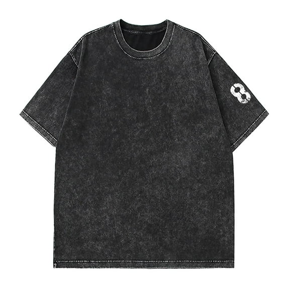 Fnnxeal Mens Summer T-Shirts Crew Neck Casual Solid Short Sleeve Cotton ...