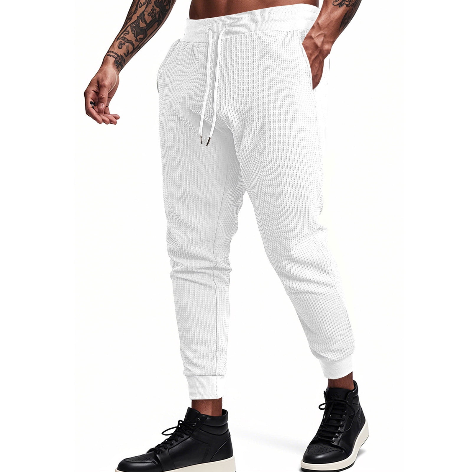 Fnnxeal Mens Sweatpants, Fall Winter Casual Slacks with Stretch ...