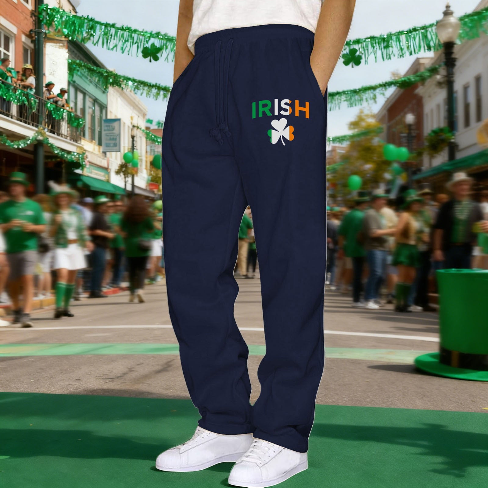 Fnnxeal Mens Sweatpants St. Patrick's Day Fleece Spring Fall Casual ...