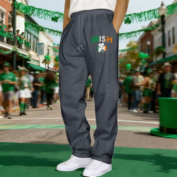 Fnnxeal Mens Sweatpants St. Patrick's Day Graphic Casual Spring Fall ...