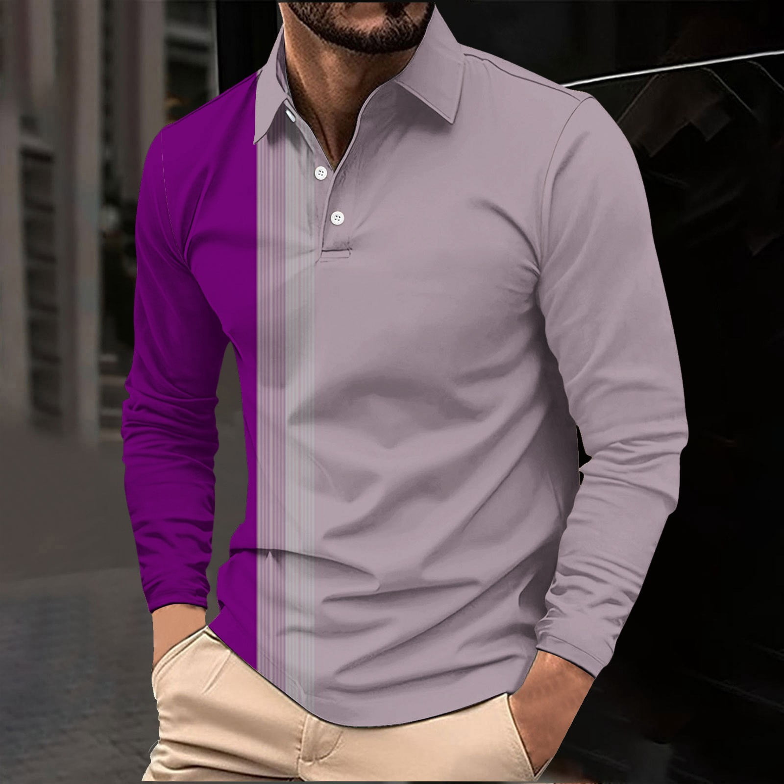 Fnnxeal Polo Shirts for Men, Collared Casual Solid Fall Winter Outdoor ...