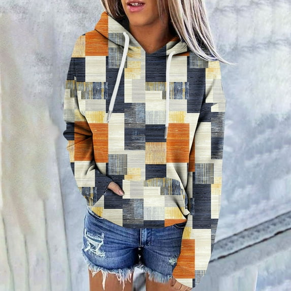 Fnnxeal Womens Sweatshirts Spring Fall Hoodies Loose Casual Long Sleeve ...