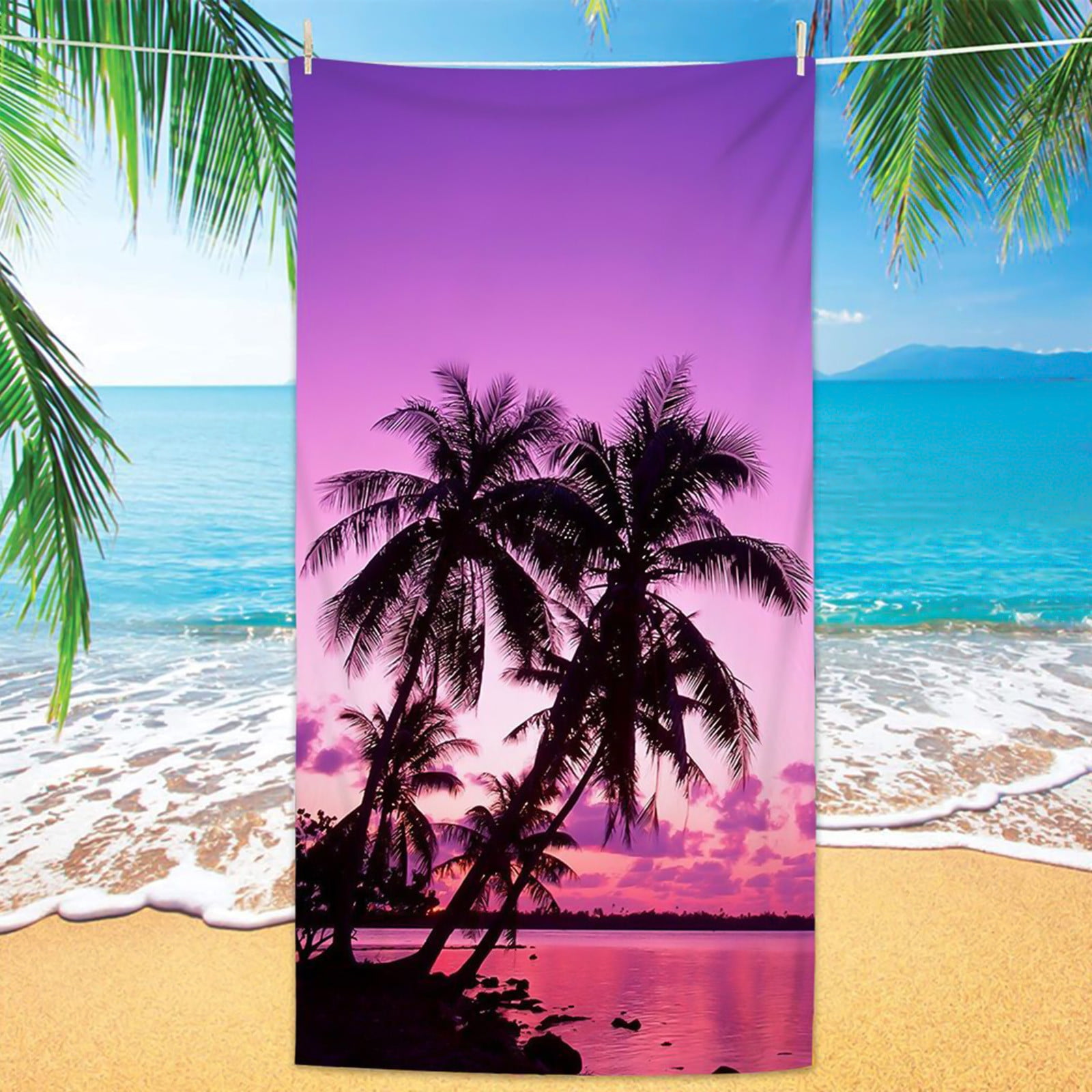 Fnochy 1 Pack Beach Towel Oversized,Thick Sand Free Microfiber Beach ...