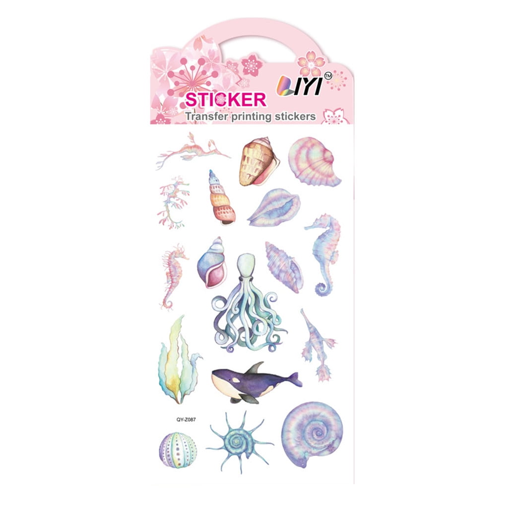 Fnochy 1 Sheet Ocean Stickers for Kids, Waterproof Adhesive Fish ...