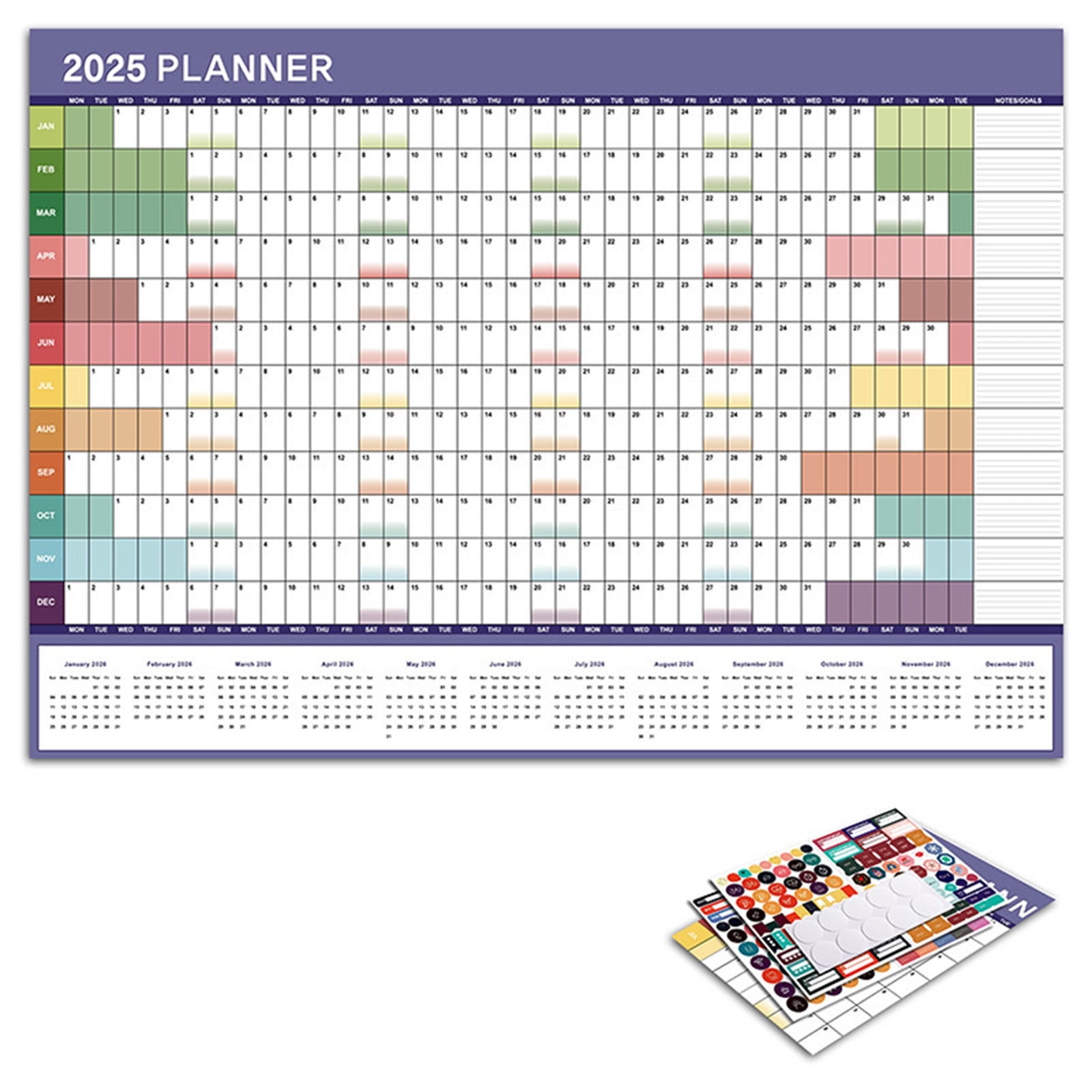 Fnochy 2025 Planner Calendar, Large Wall Calendar, Goal Tracker, Annual ...