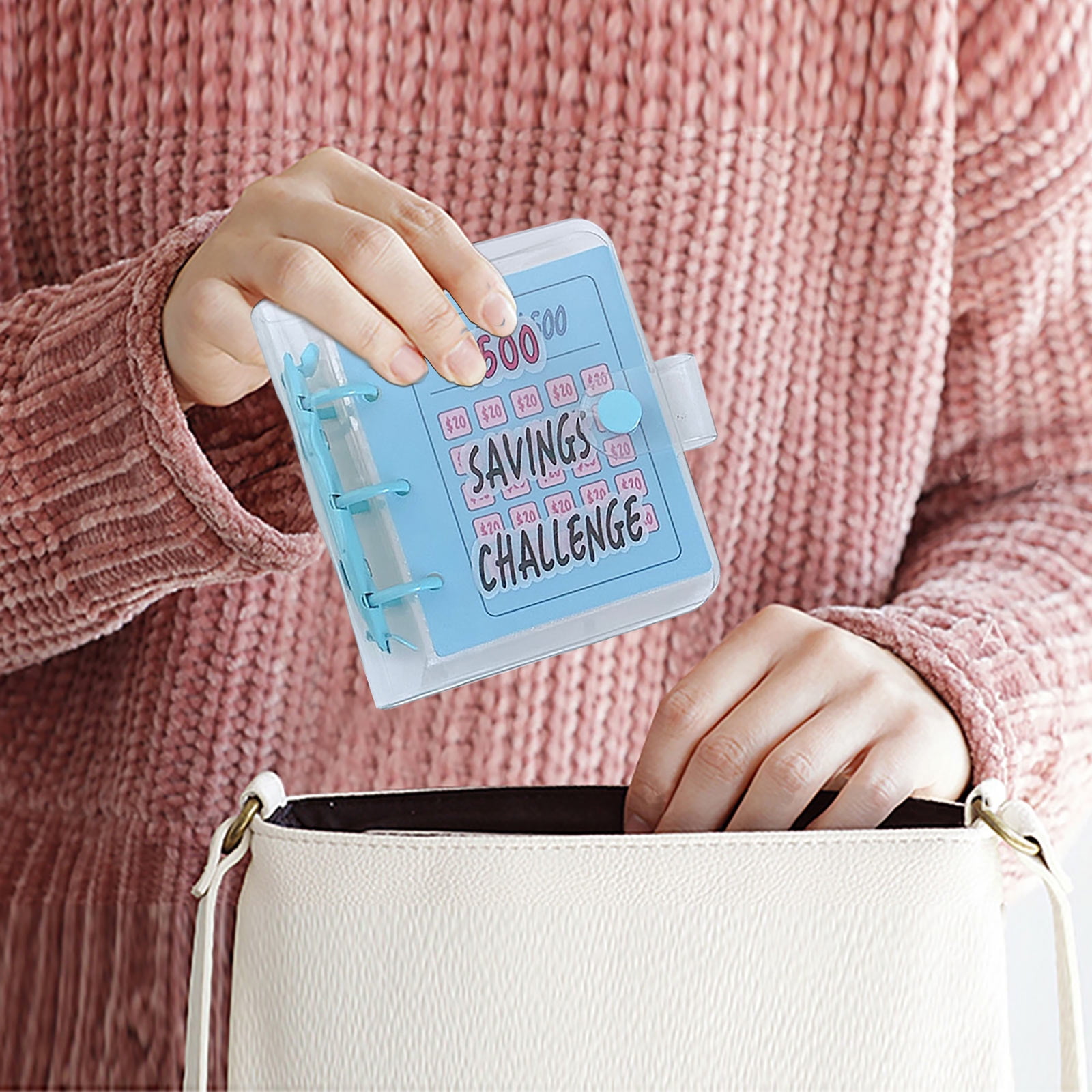 Fnochy 3-Hole Money Saving Binder Organizer, PVC Cash Envelope System ...