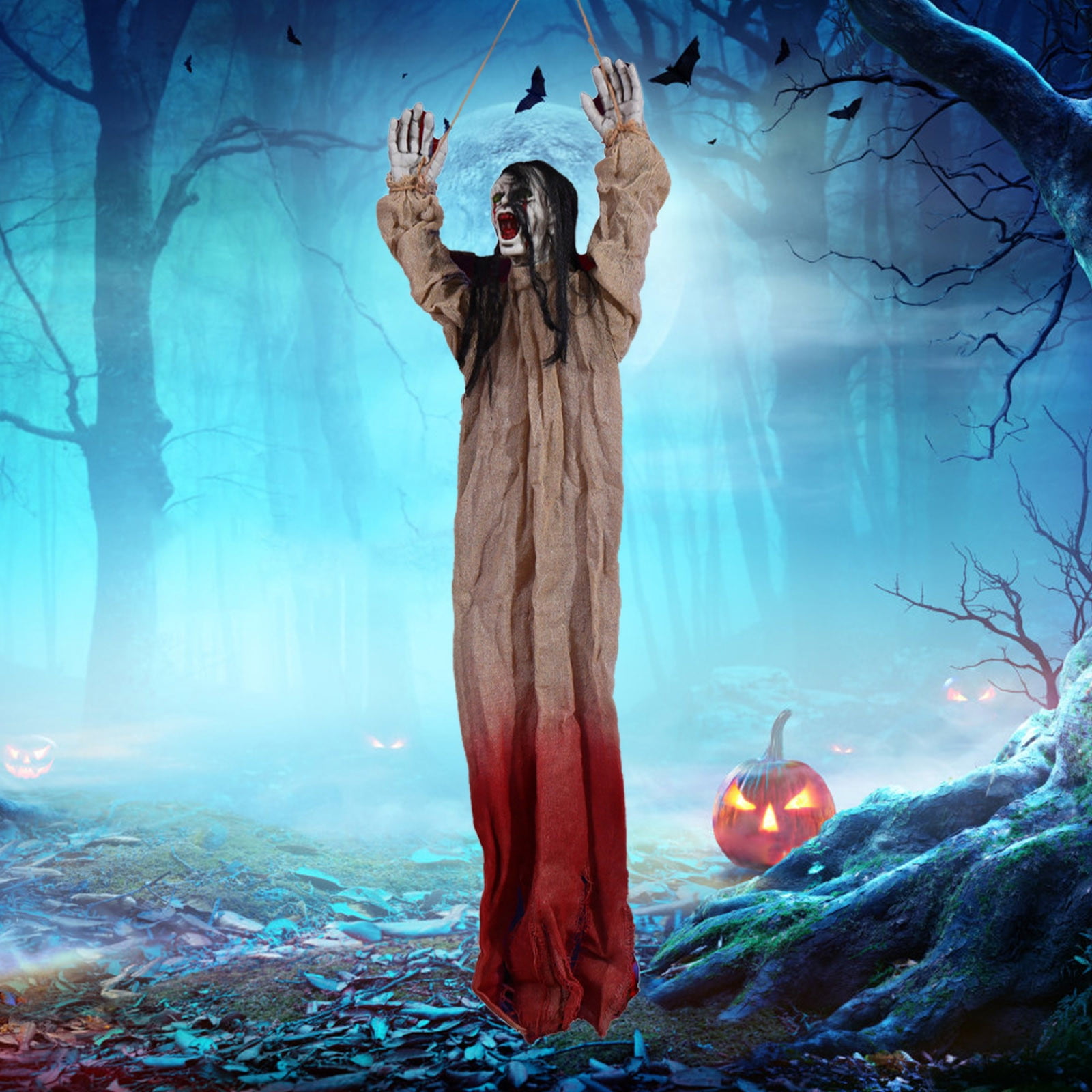 Fnochy 39 Inch Dark Hanging Grim Reaper, Faceless Ghost in Black Horror ...