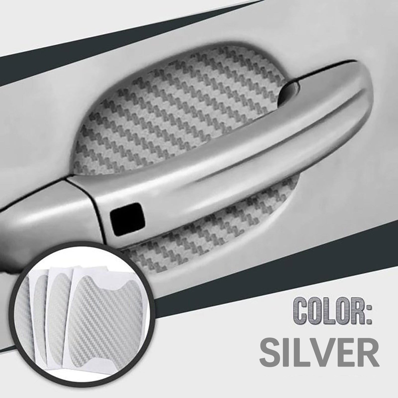 Fnochy 4PCS Sticker, Carbon Fiber Anti-Scratches Car Door Cup Protector ...