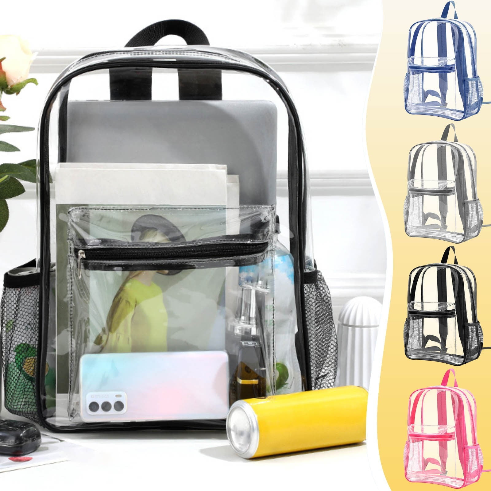 Fnochy Back to School Clear Backpack Heavy Duty, Clear bag Transparent ...