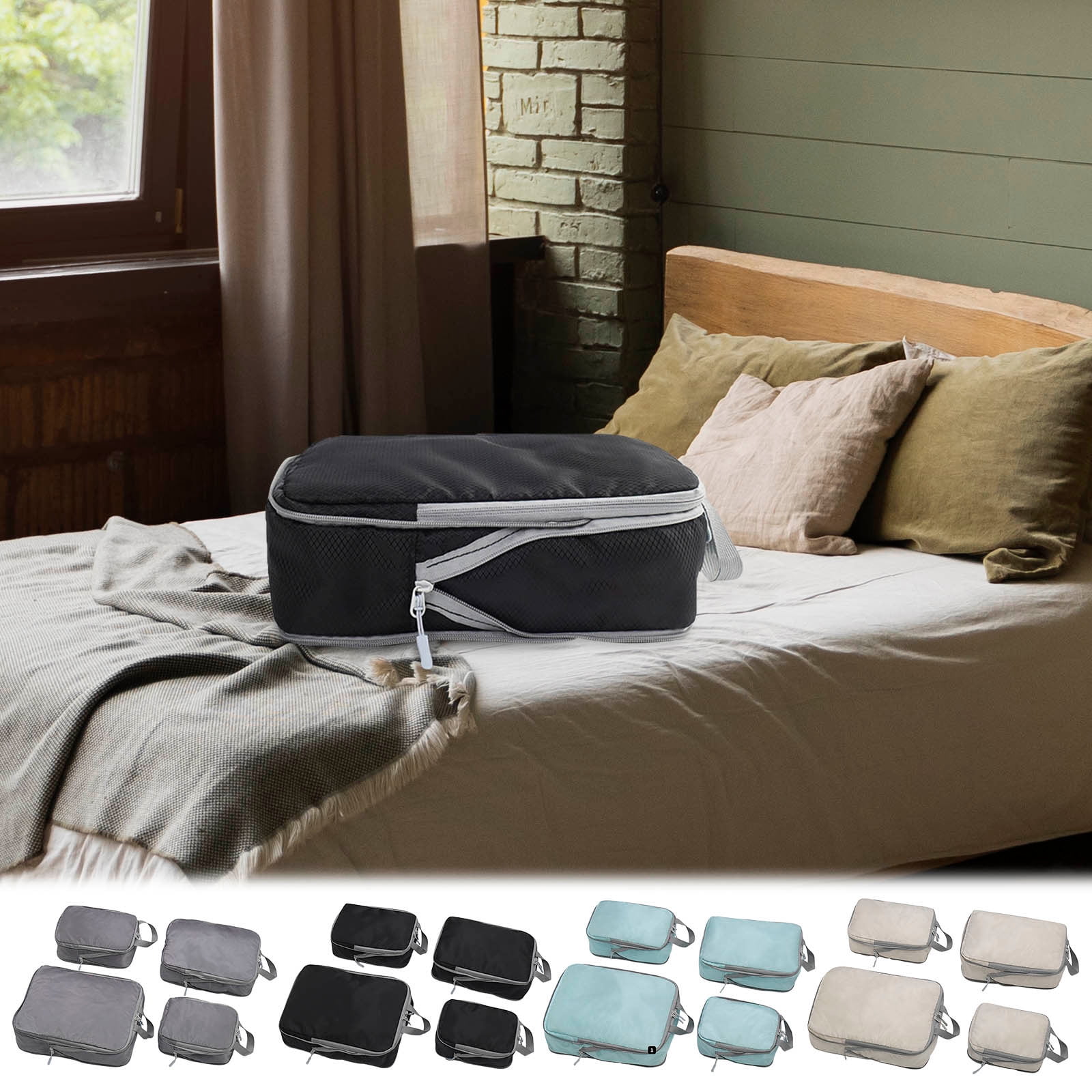 Fnochy Back to School Compression Packing Cubes, 4 Set Travel Packing ...