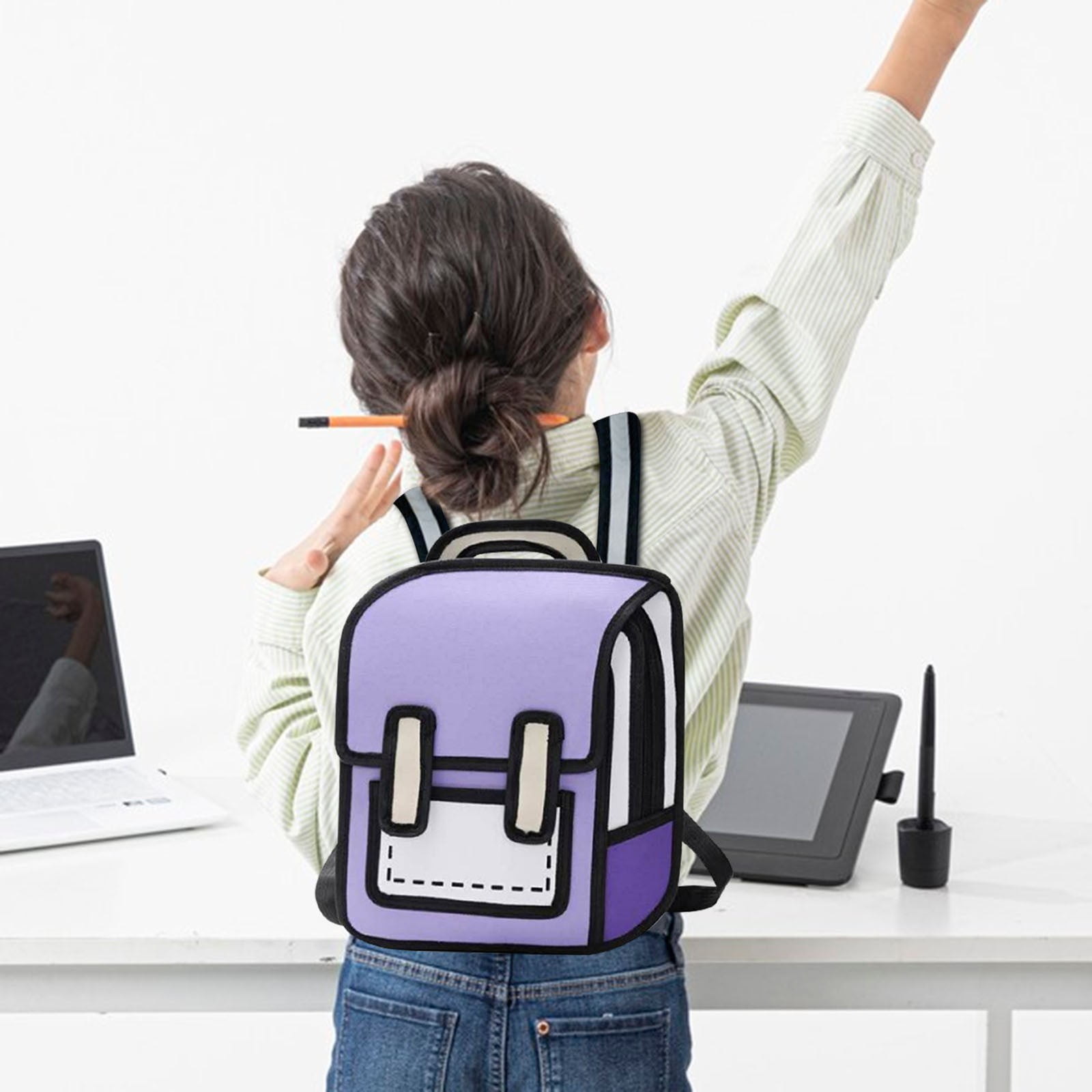 Fnochy Back to School Kawaii Backpack Cute Cartoon, 3D Jump Style, 2D ...