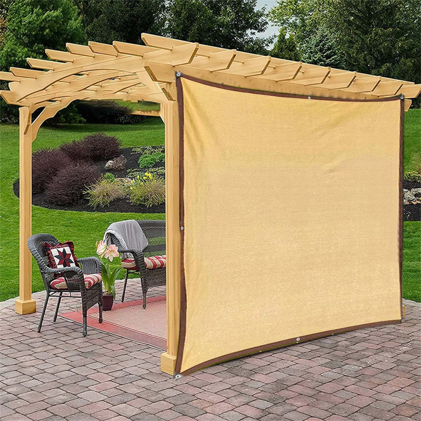 Fnochy Beige Sun Shade Sail UPF50 Rectangle Canopy Fabric Cloth Screen ...