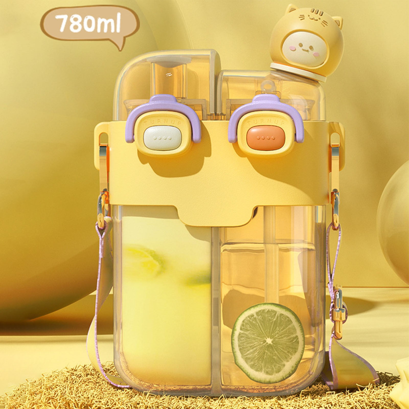 Fnochy Black of Friday Deals 2024 Kawaii Bear Water Bottle with Straw ...