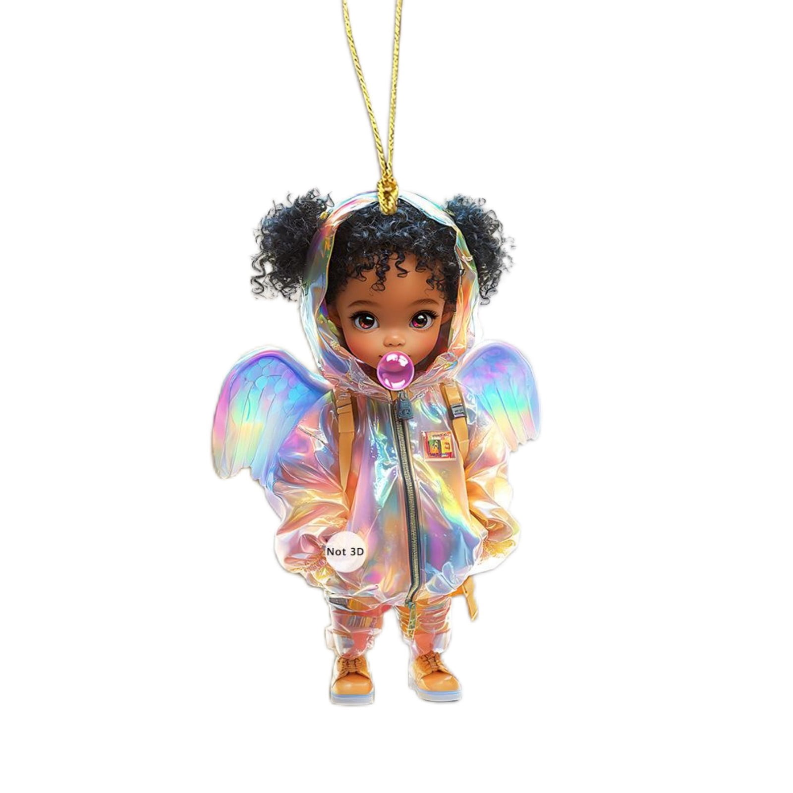 Fnochy Blowing Angel Baby Pendant, 2D Flat Acrylic Car Decor, Unique ...