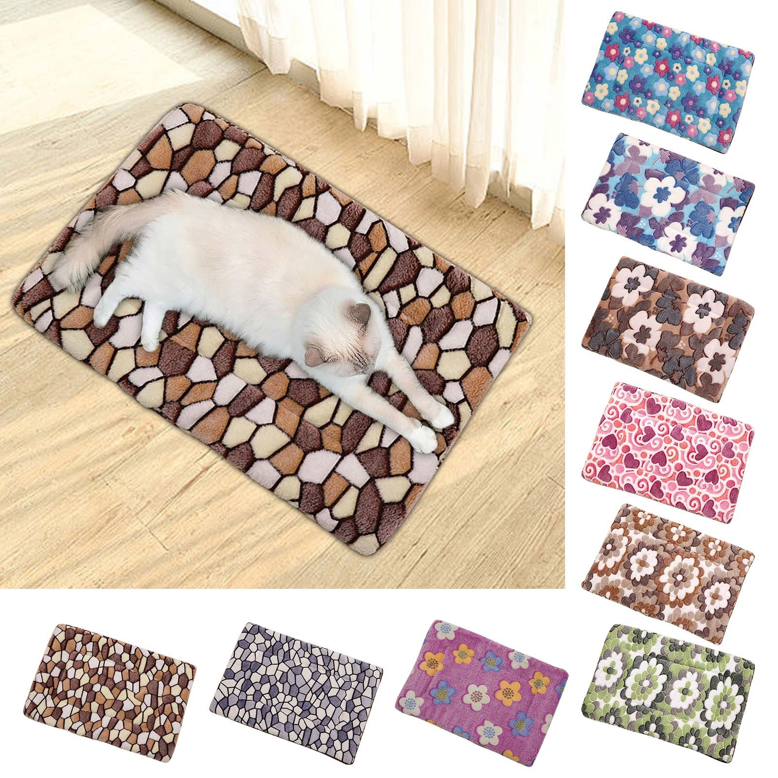 Fnochy Cat Bed Dog Crate Warm Pad, Ultra Soft Pet Bed with Cute Star ...