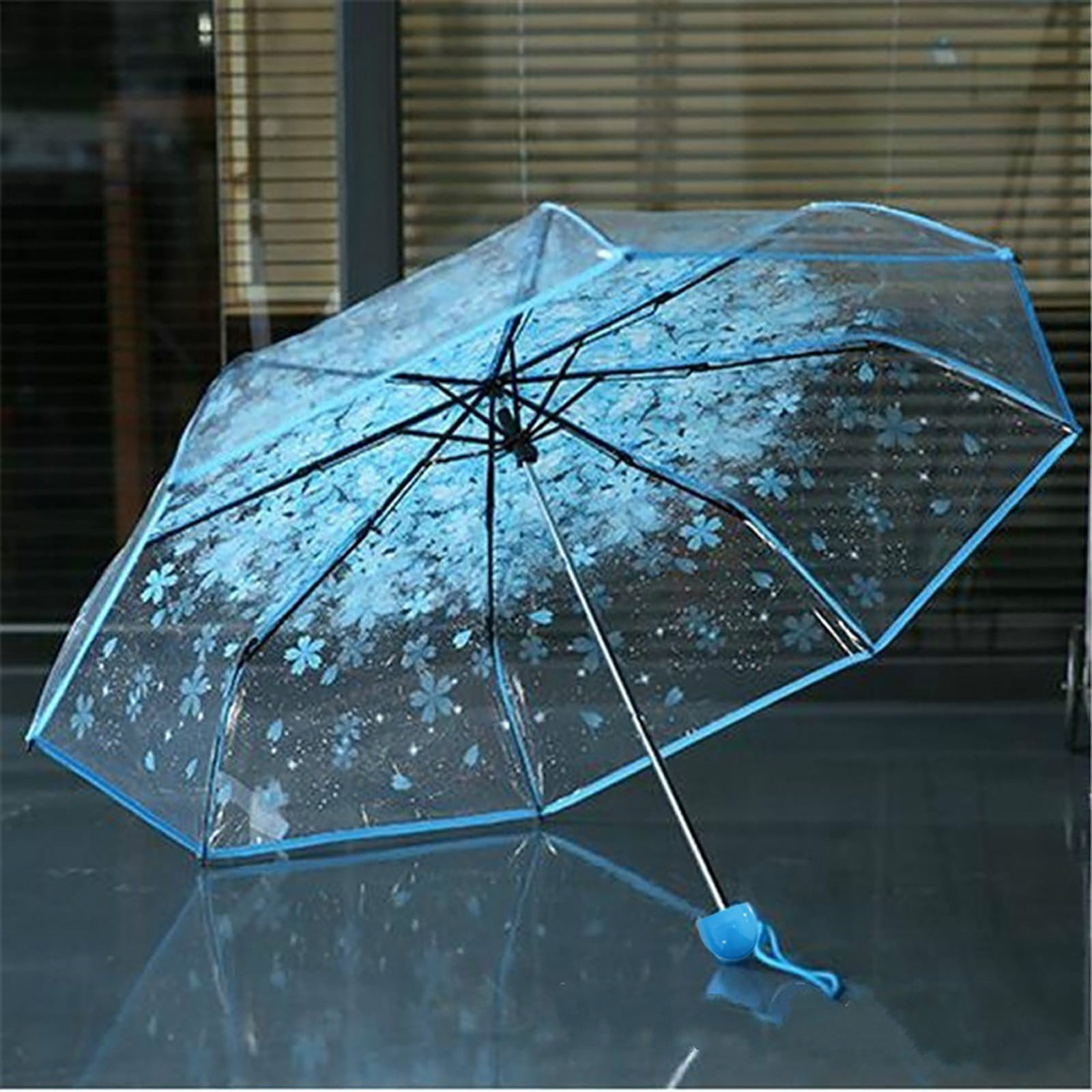 Fnochy Cherry Blossoms Pattern Clear Umbrella-See Through, Rain ...