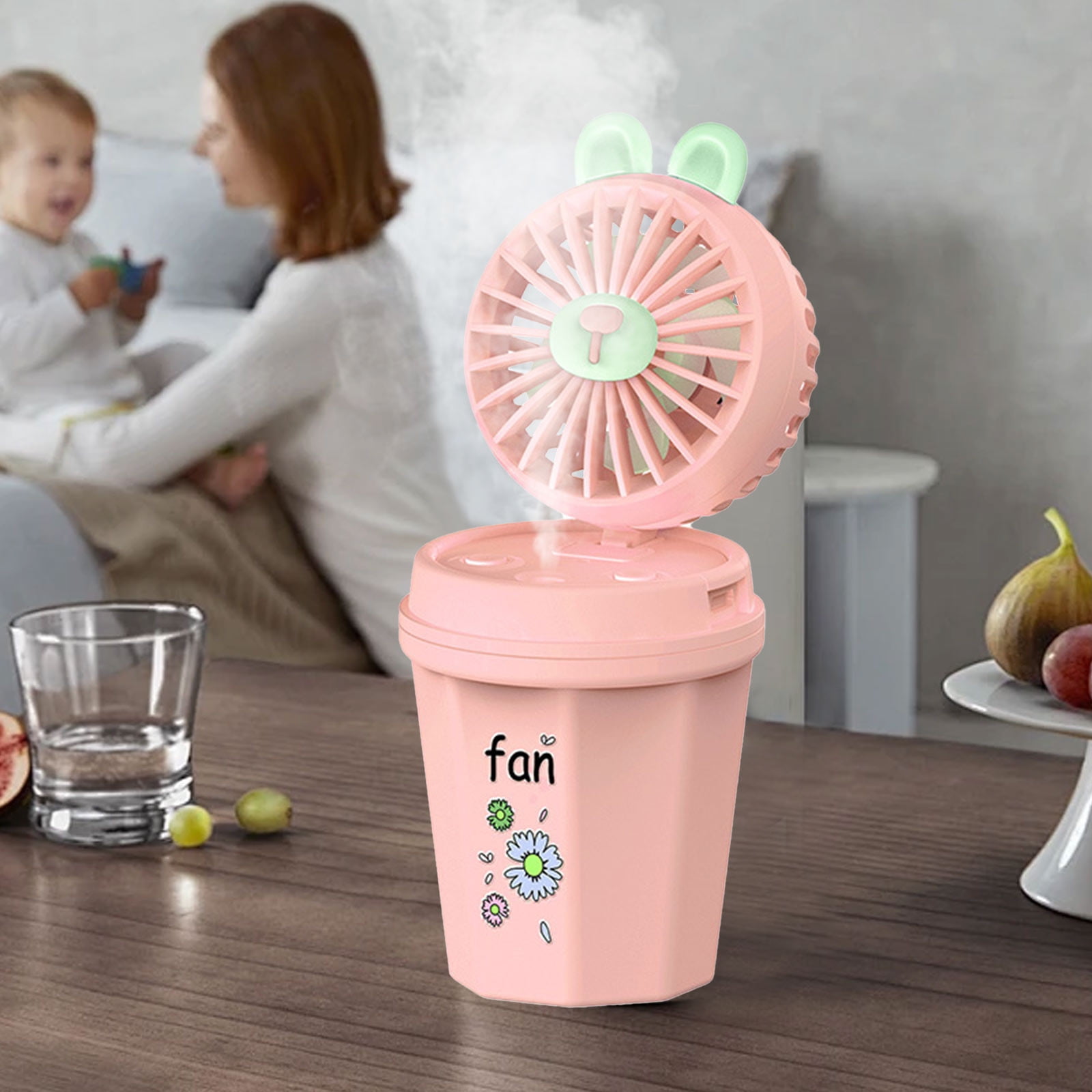 Fnochy Clearance Portable Small Fan 5-Speed Rechargeable Mini Fan with ...