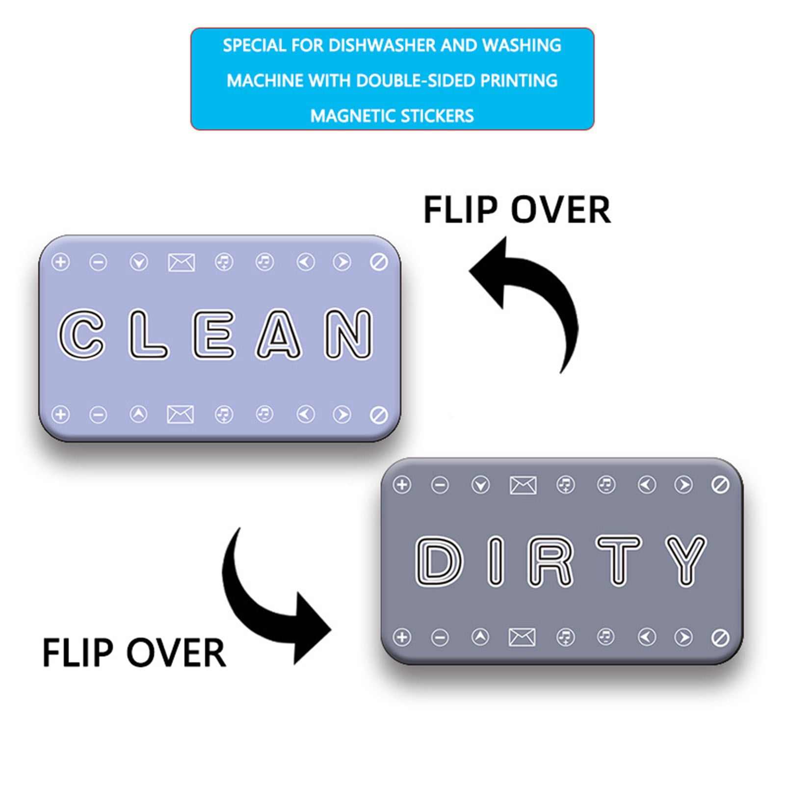 Fnochy Double-Sided Dishwasher Magnet Clean Dirty Sign, Clean and Dirty ...