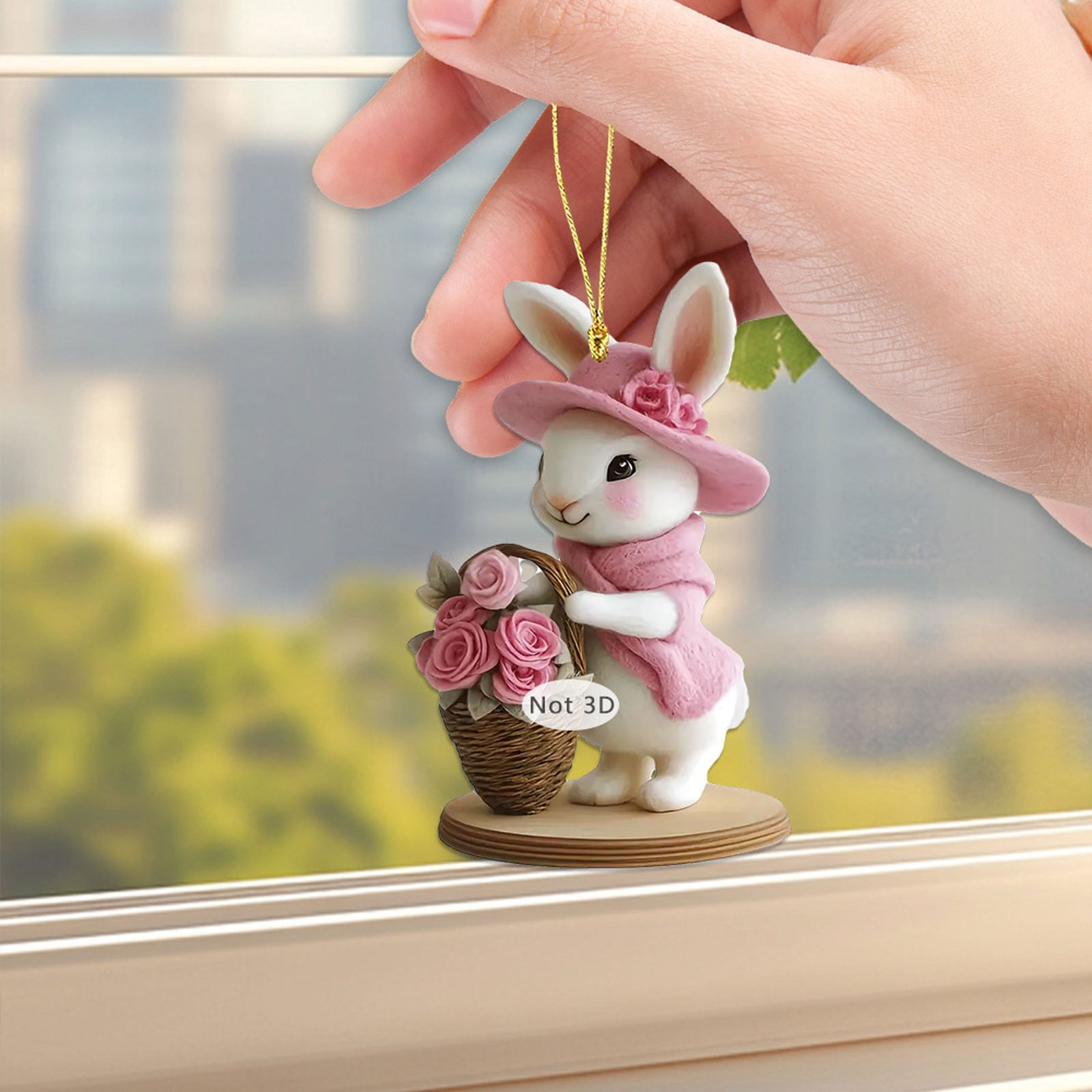 Fnochy Easter Bunny Car Pendant, Cute 2D Doorplate, Porch Decor, Easy ...