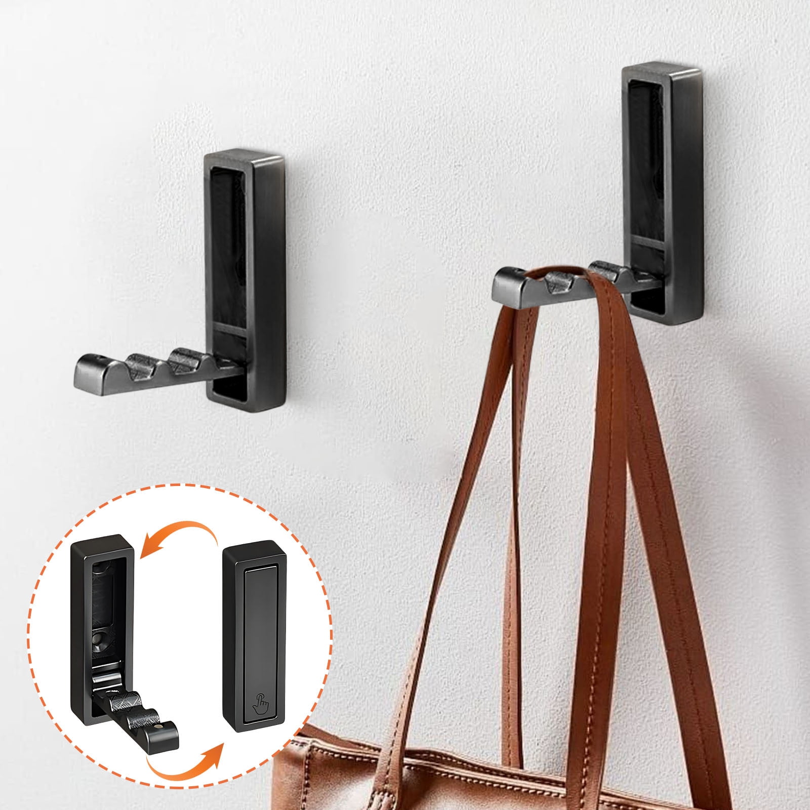 Fnochy Foldable Hooks Wall Mount, Heavy Duty Retractable Hooks, Space ...