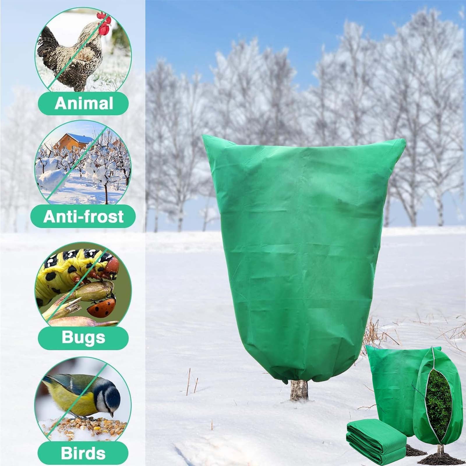 Fnochy Frost Protection Plant Cover, Tree Shrub Protecting Bag, Winter ...