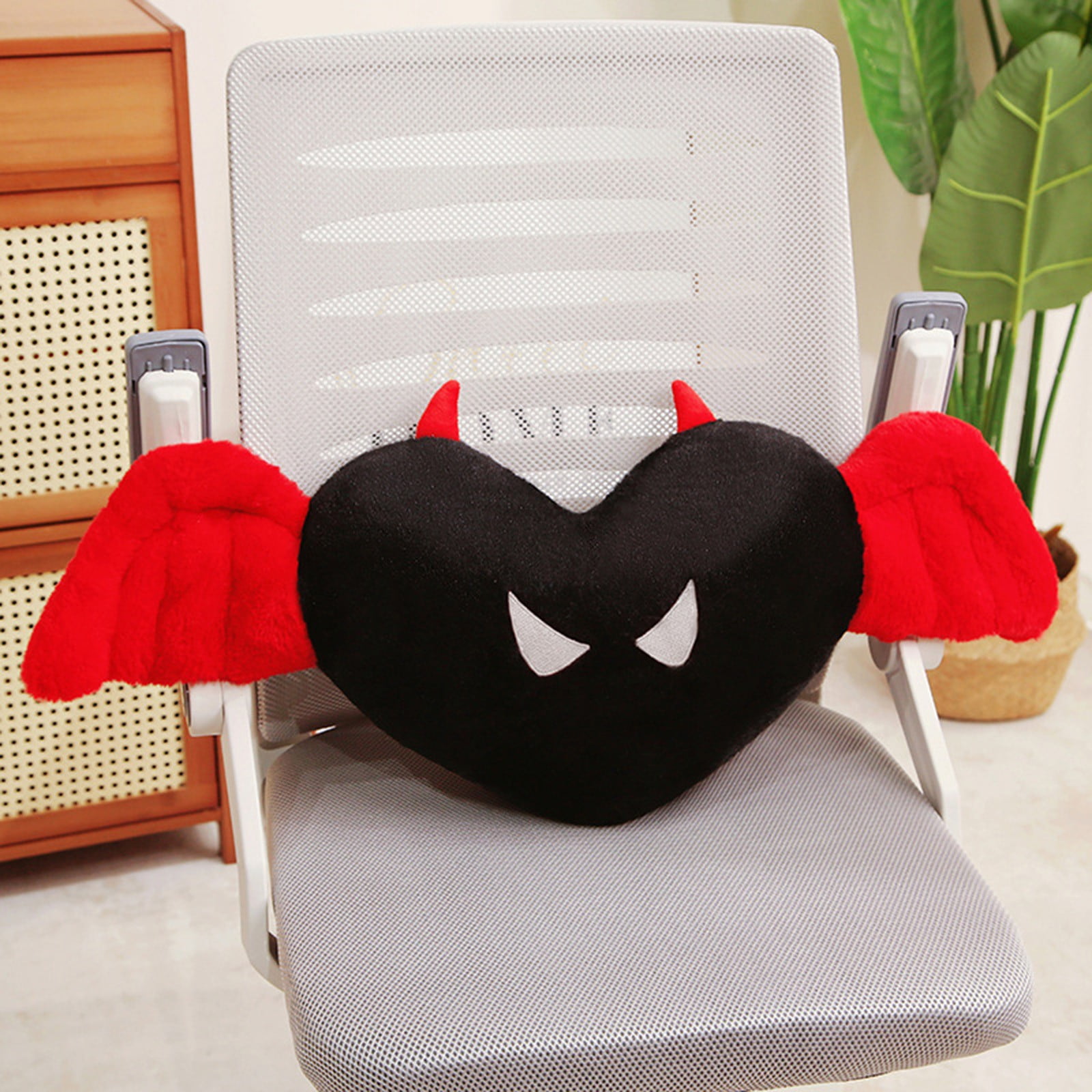 Fnochy Halloween Decorations Angel Devil Pillow Plush, Pink Heart Plush ...
