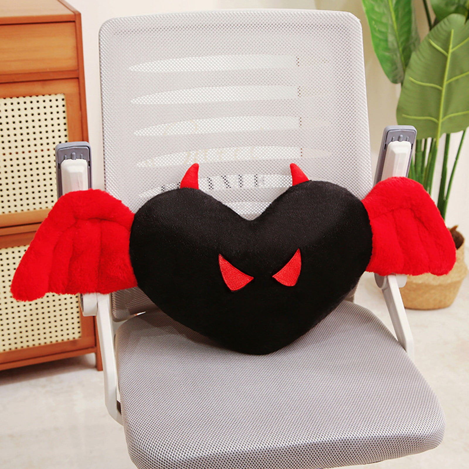 Fnochy Halloween Decorations Angel Devil Pillow Plush, Pink Heart Plush ...