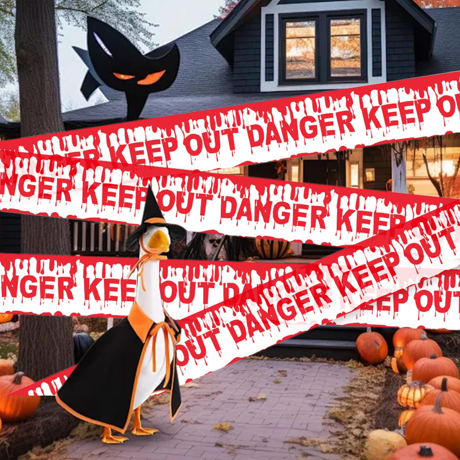 Fnochy Halloween Decorations Caution Tape, Do Not Enter Yellow Scary ...
