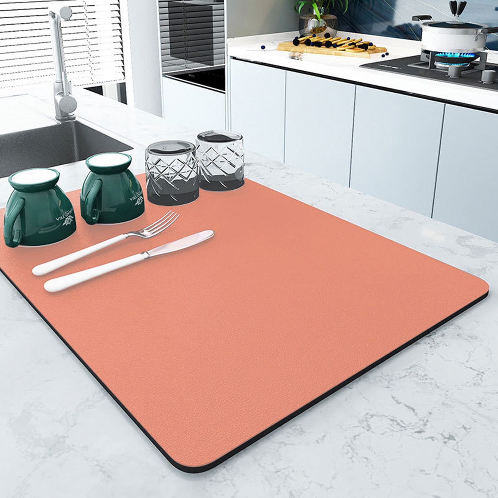 Fnochy Kitchen Countertop Mat, Absorbent Diatomaceous Mat, Non-Slip ...
