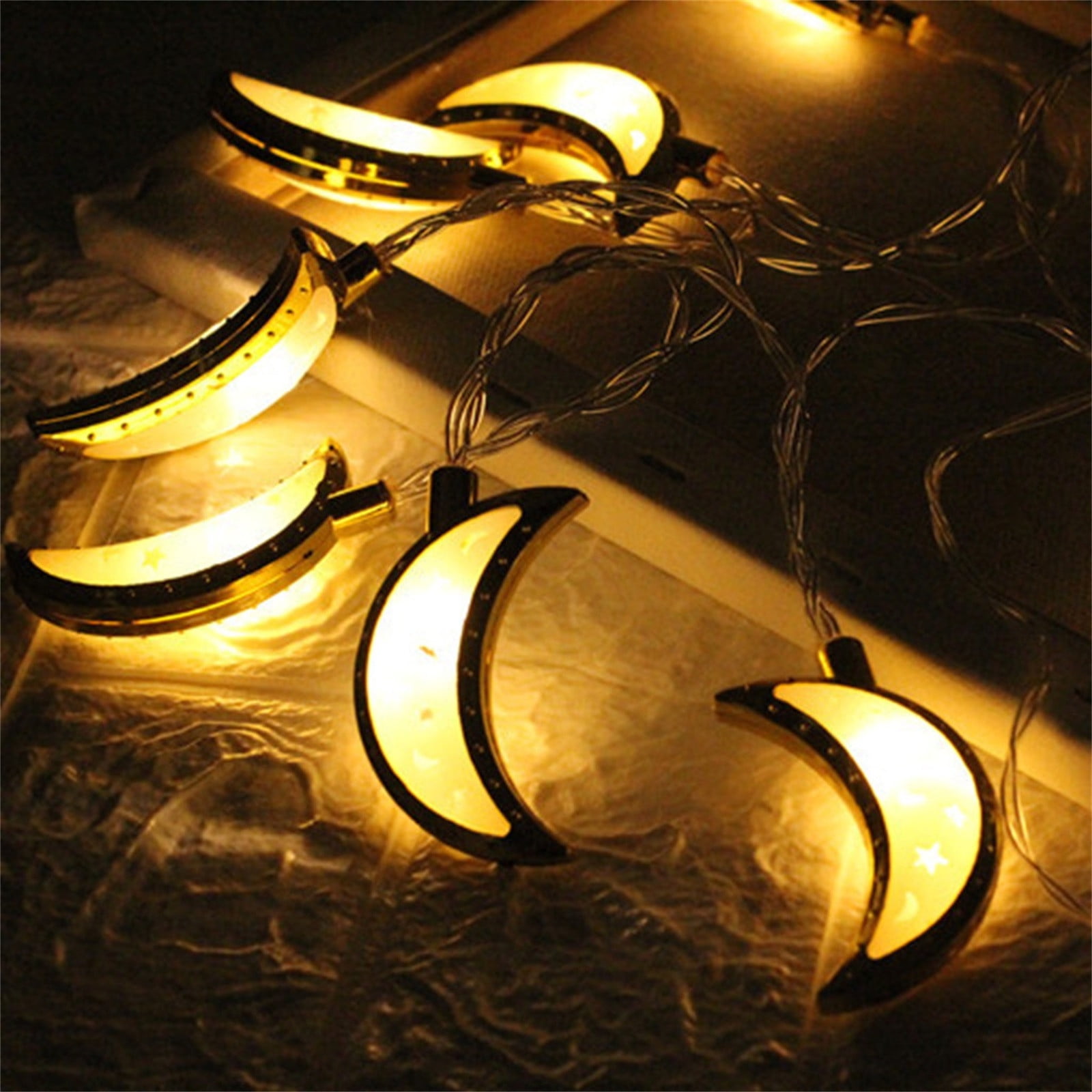 Fnochy LED String Lights Ramadan Decor, 10 LED Mubarak Lights, Battery ...