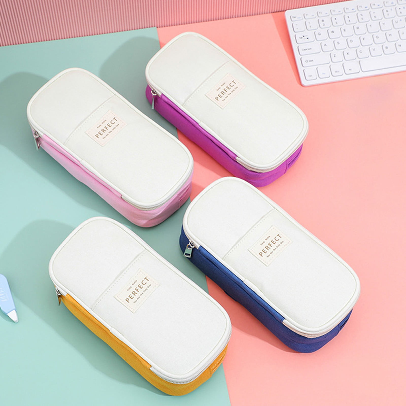 Fnochy Macaron Pencil Case for Men Women, Large Pen Bag for Adults ...