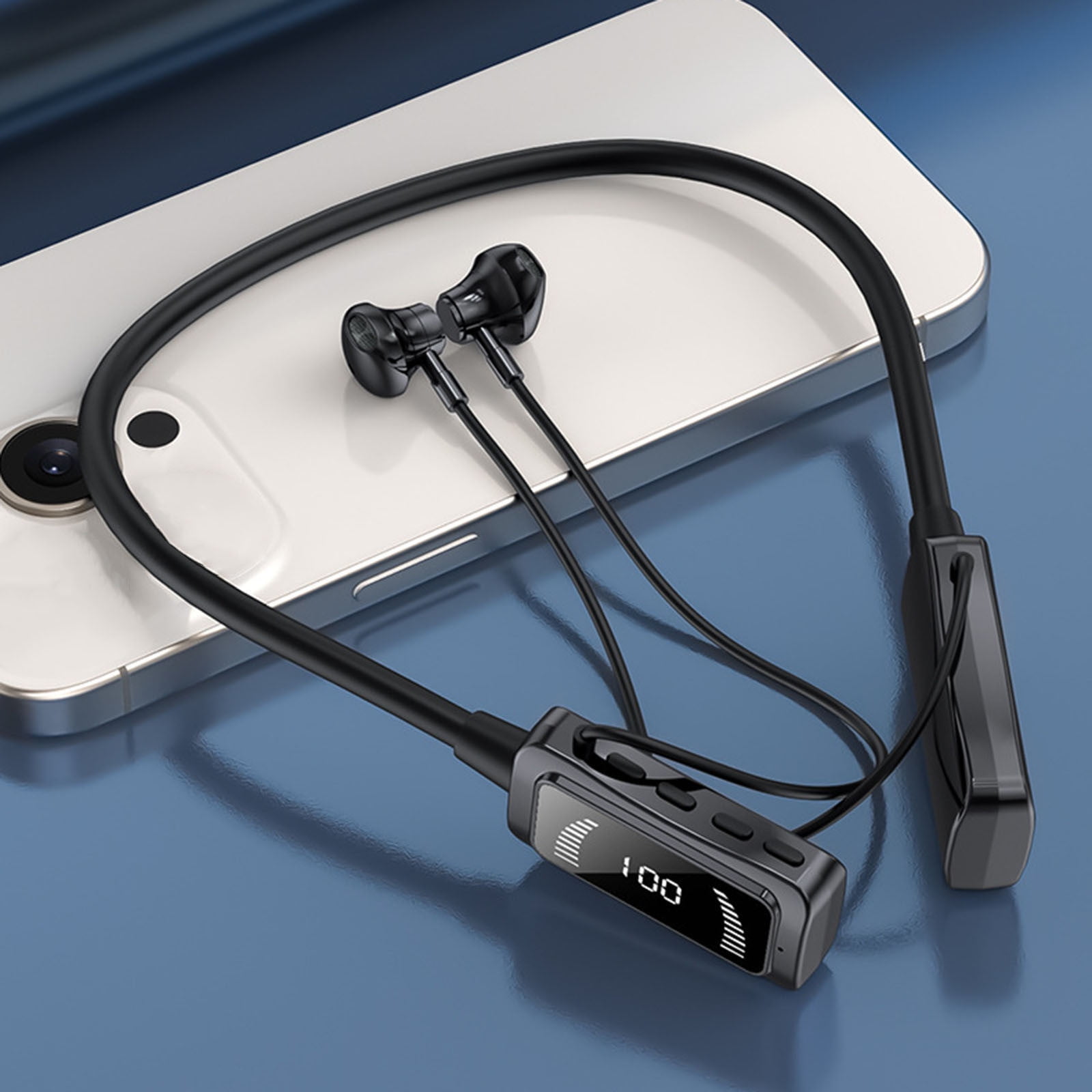 Fnochy Neckband Bluetooth 5.3 Headphones Wireless Earbuds 80H Playtime ...